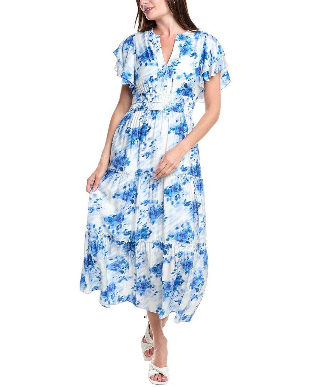 Julia Jordan Berkley Faille Midi Dress in Blue | Lyst