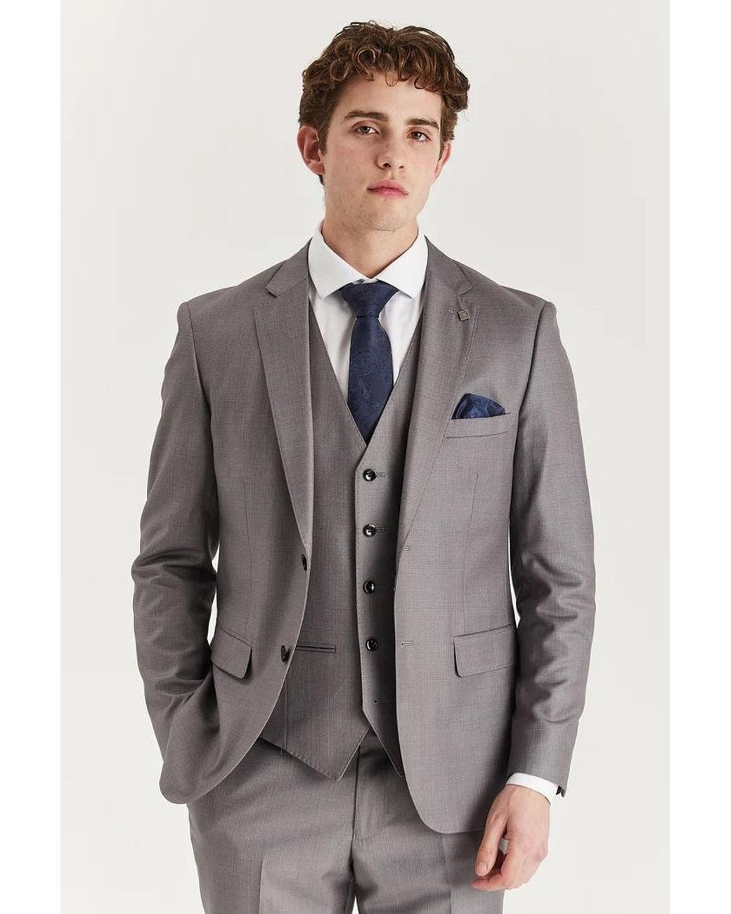 Oliver Tweed Infinity Leather Tailored 3 Piece Suit Formal Classic Suit ...