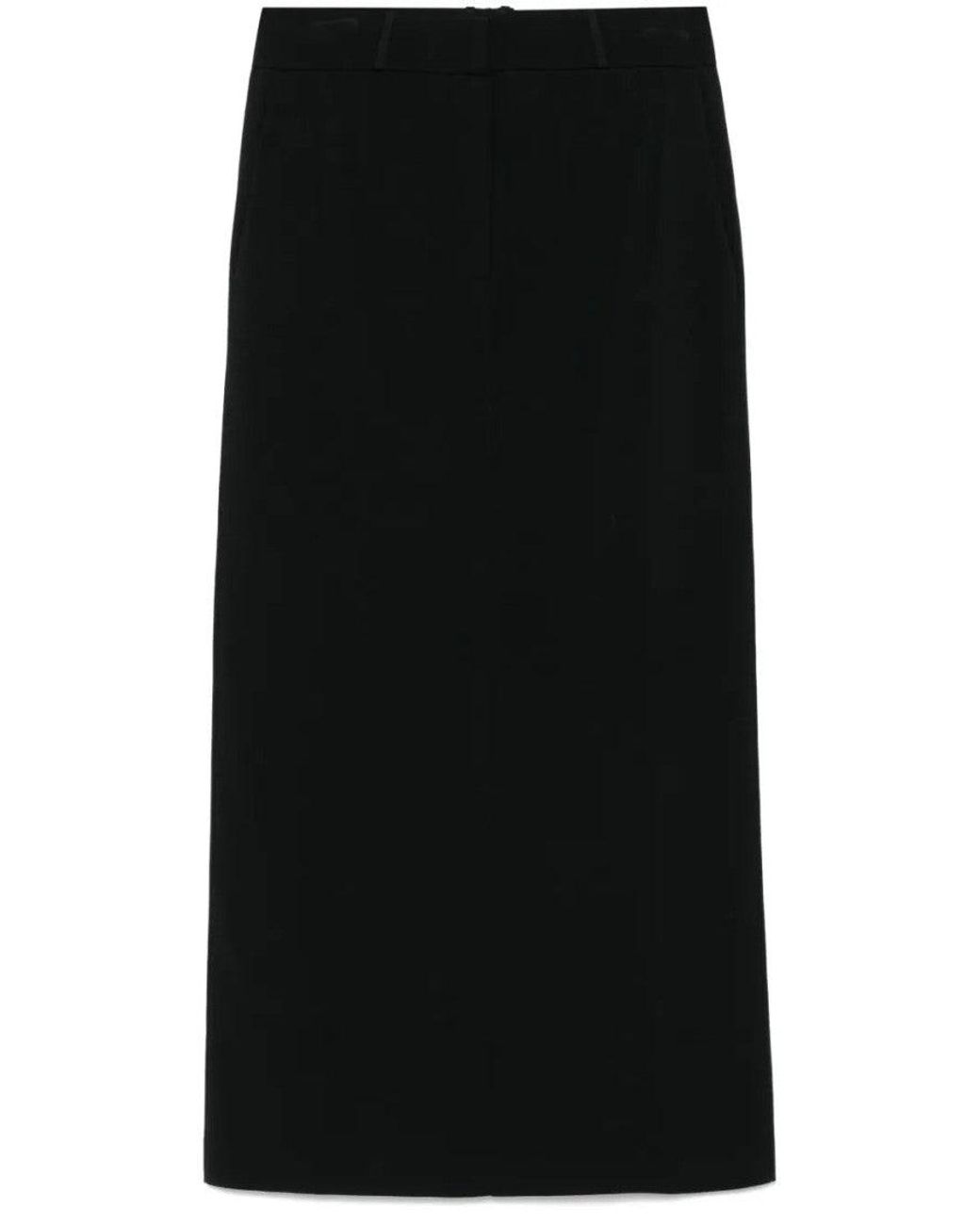 JOSEPH Straight Midi Skirt With Concealed Fastening in Black | Lyst