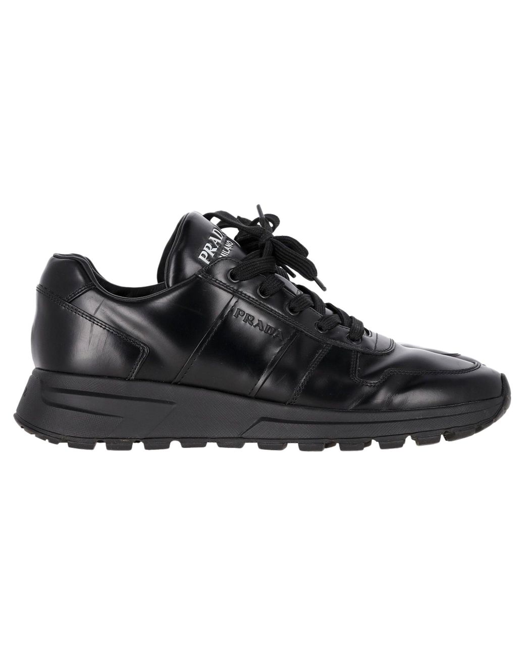 Prada Prax 01 Lace-Up Low-Top Sneakers in Black for Men | Lyst
