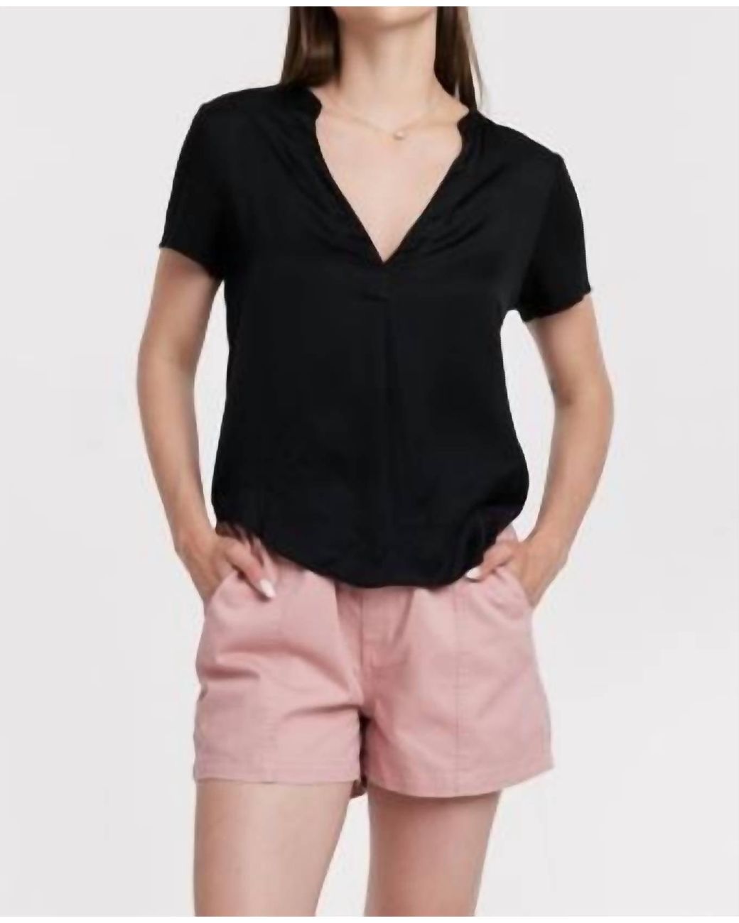 Another Love Lilo Mix Media Top in Black | Lyst
