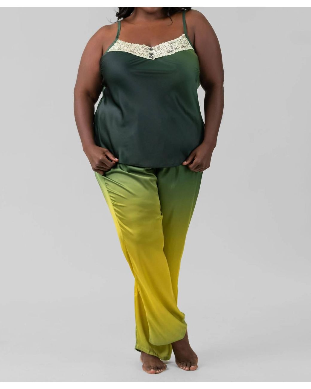 ISAYES Ombre Pajama Set in Green | Lyst
