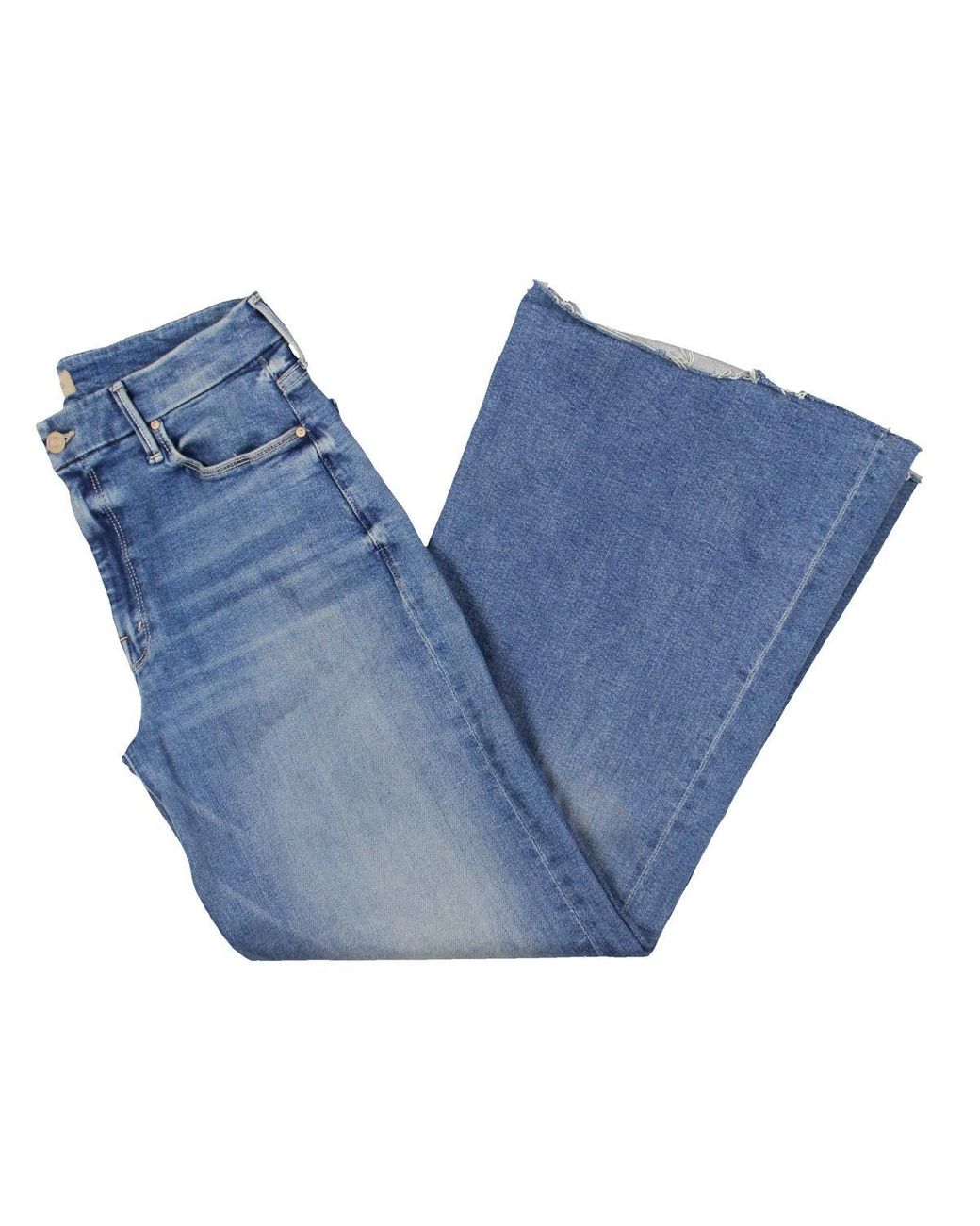 Mother Crop Flare High-Waisted Pants in Blue | Lyst