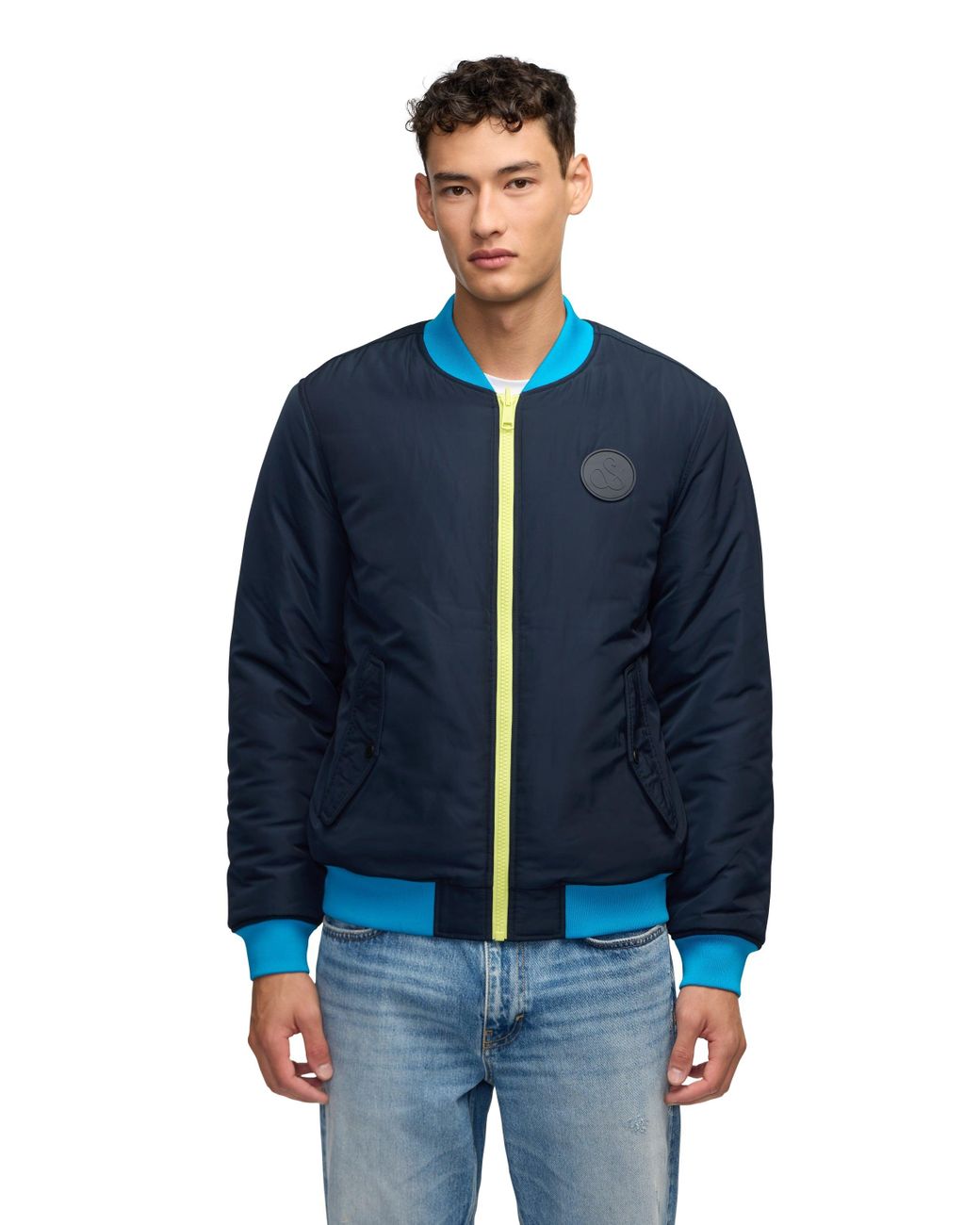 Scotch & Soda Evlon Reversible Varsity Bomber Jacket in Blue for Men | Lyst