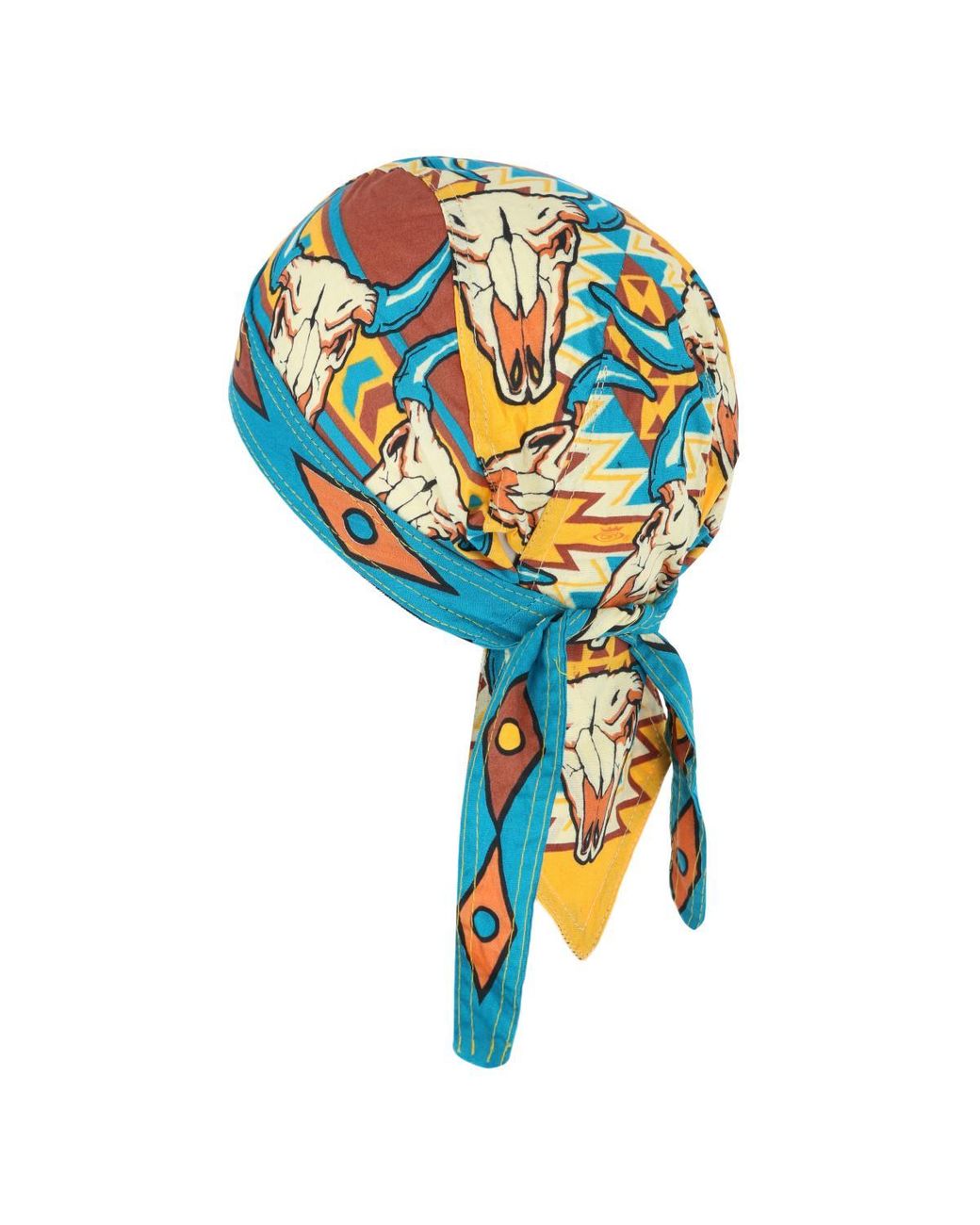 Capsmith Danbana Aztec Longhorn Do Rag Biker Skull Cap in Blue for Men ...