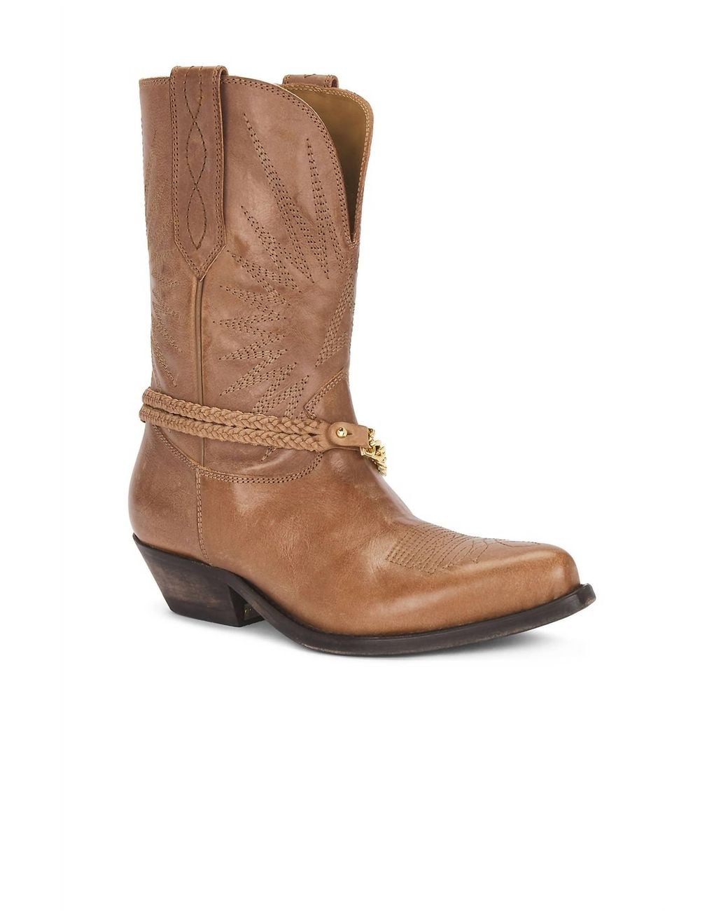 Golden Goose Wish Star Boots With Braided Belt And Chain in Brown | Lyst