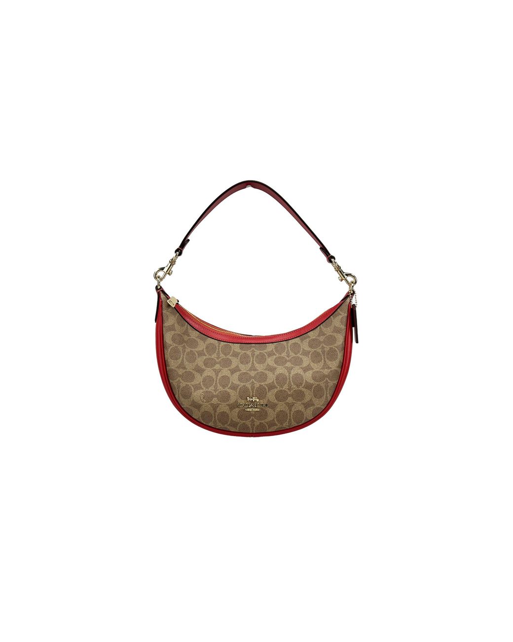 COACH Aria Signature Canvas Shoulder Bag Purse in Black | Lyst