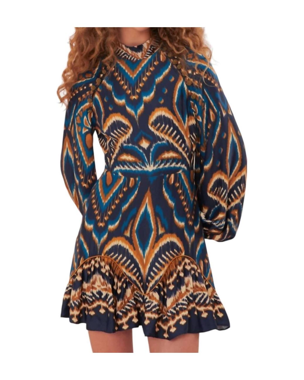 FARM Rio Pineapple Ikat Mini Dress in Blue | Lyst