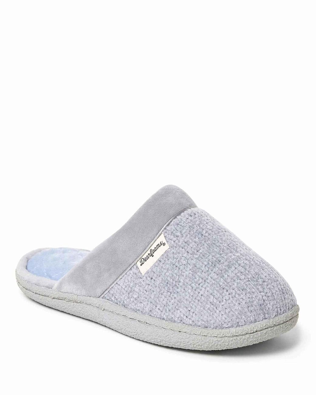 Dearfoams Samantha Chenille Scuff House Slipper in White | Lyst