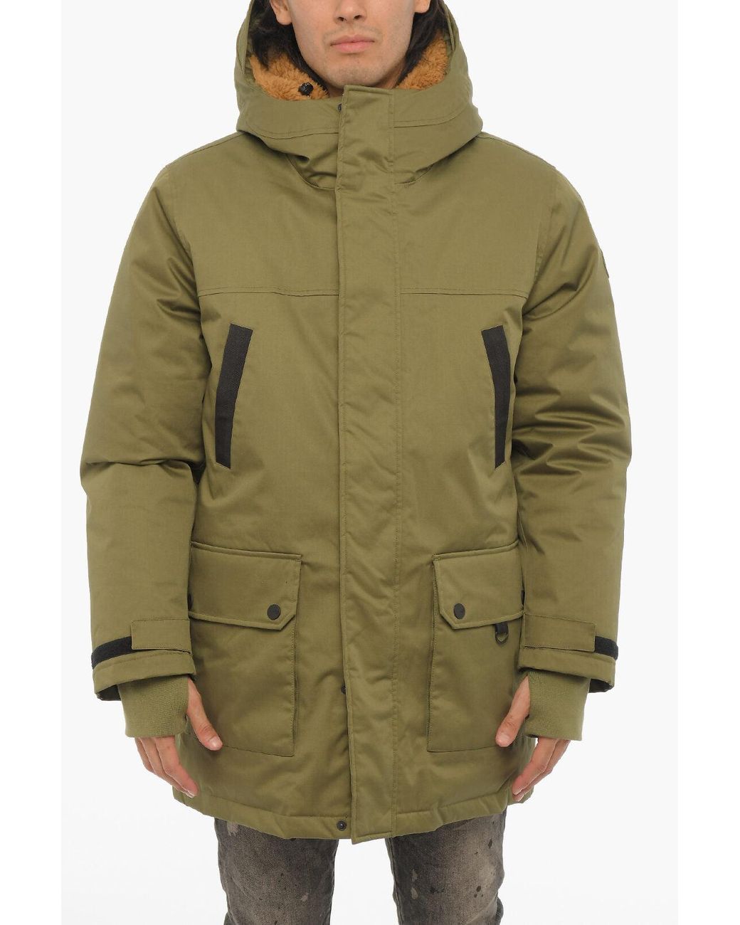 UGG Soli Color Butter Down Jacket With Faux Fur in Green for Men | Lyst