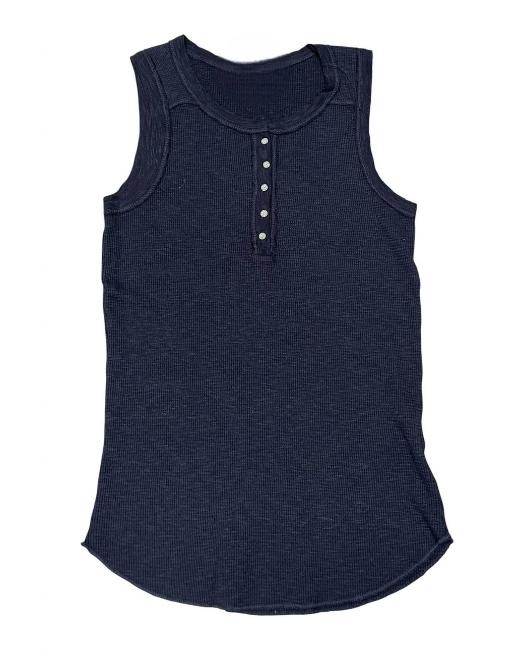 Crown Jewel Thermal Crew Henley Tank in Blue | Lyst