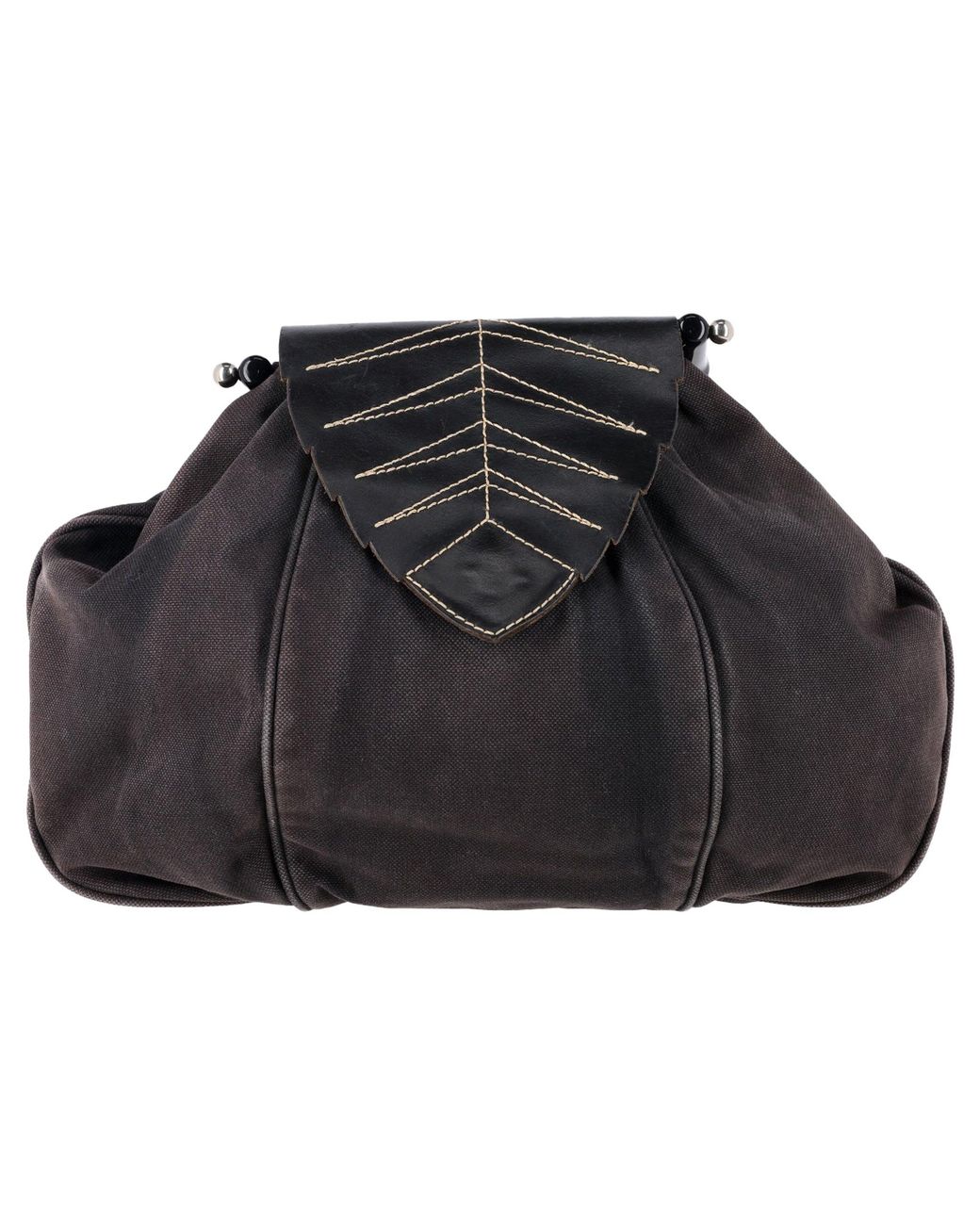 MAX&Co. Leaf Flap Top Handle Bag in Black | Lyst