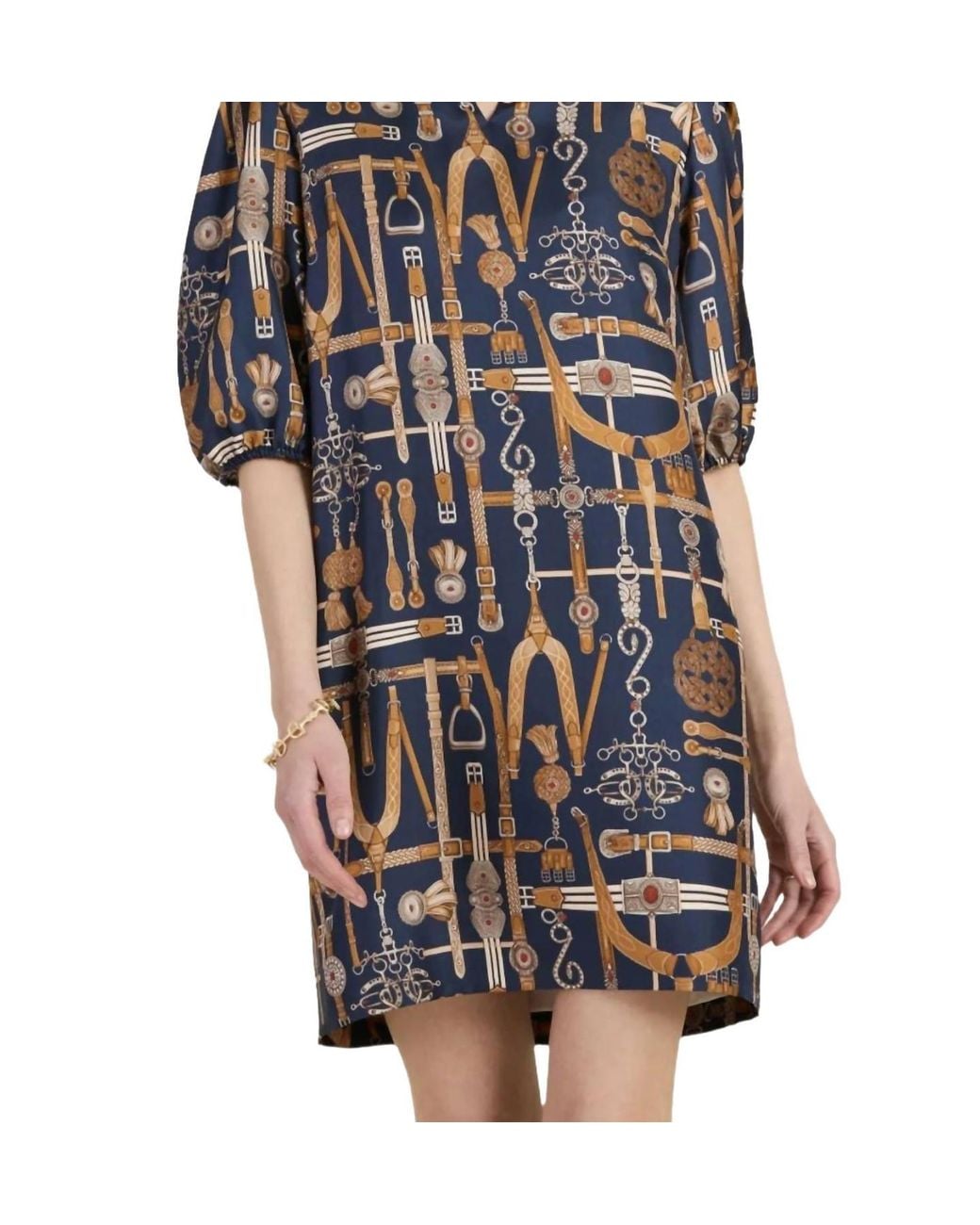 tyler boe Audrey Silk Audrey Equestrian Status Dress in Blue | Lyst