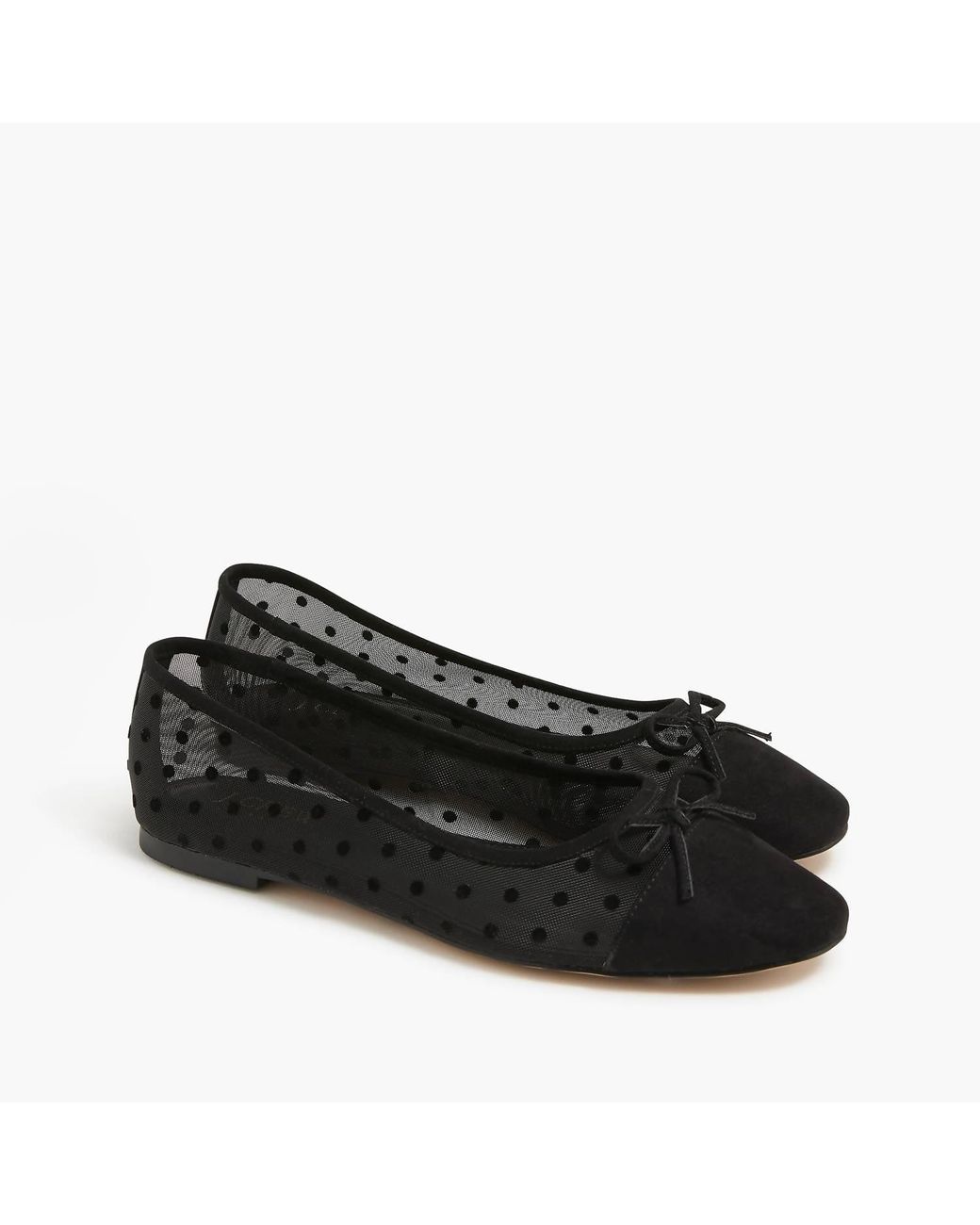 J.Crew Mesh Cap Toe Ballet Flats in Black | Lyst
