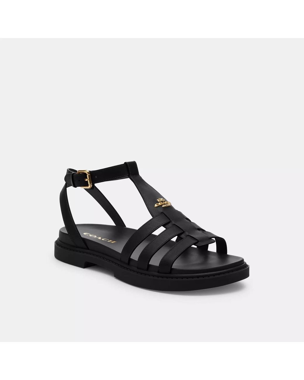 COACH Franny Sandal in Black | Lyst