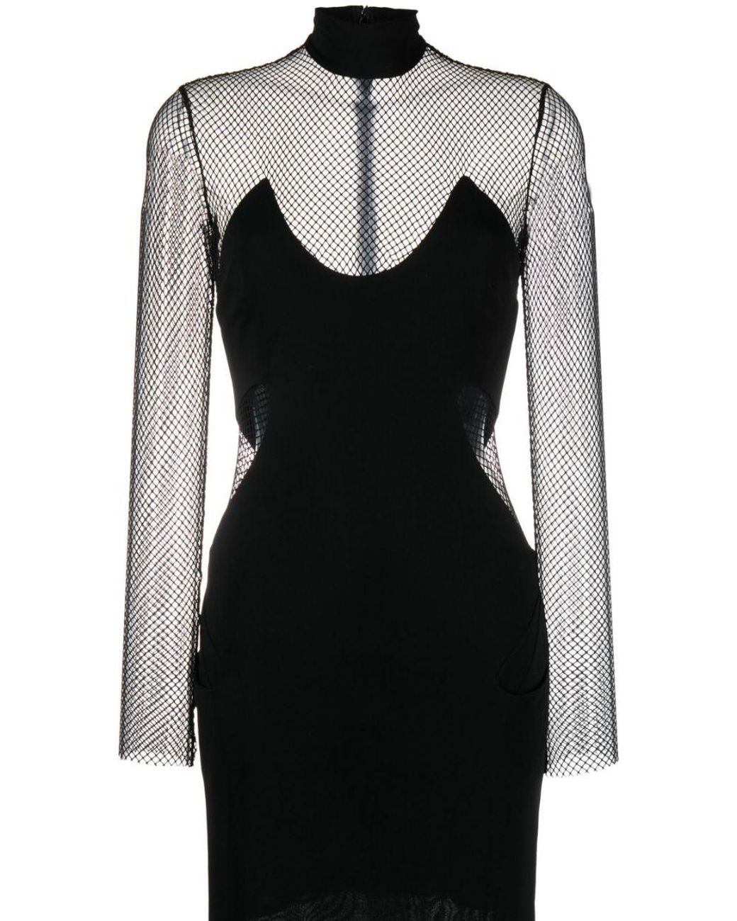Tom Ford Illusion Mesh-Panel Dress in Black | Lyst