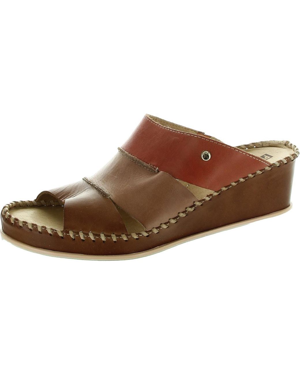 Pikolinos Agudulce Cut-Out Leather Wedge Sandals in Brown | Lyst