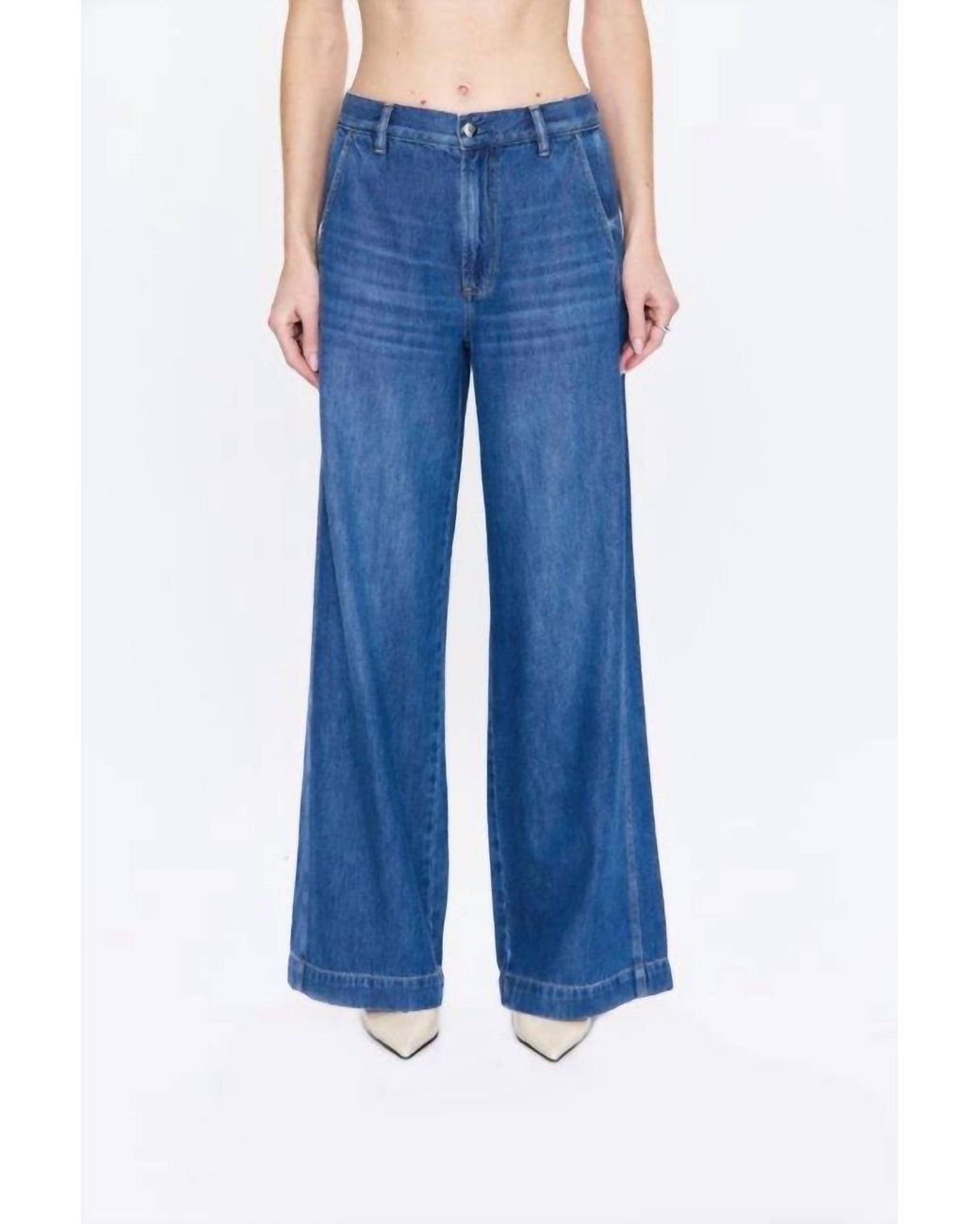 Pistola Jadyn Seamed Low Slung Palazzo Jean in Blue | Lyst