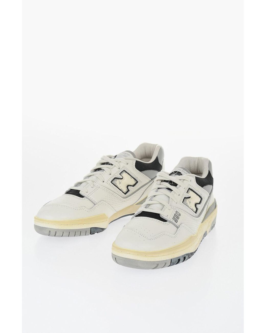 New Balance Leather 550 Low Top Sneakers With Contrasting Details in ...