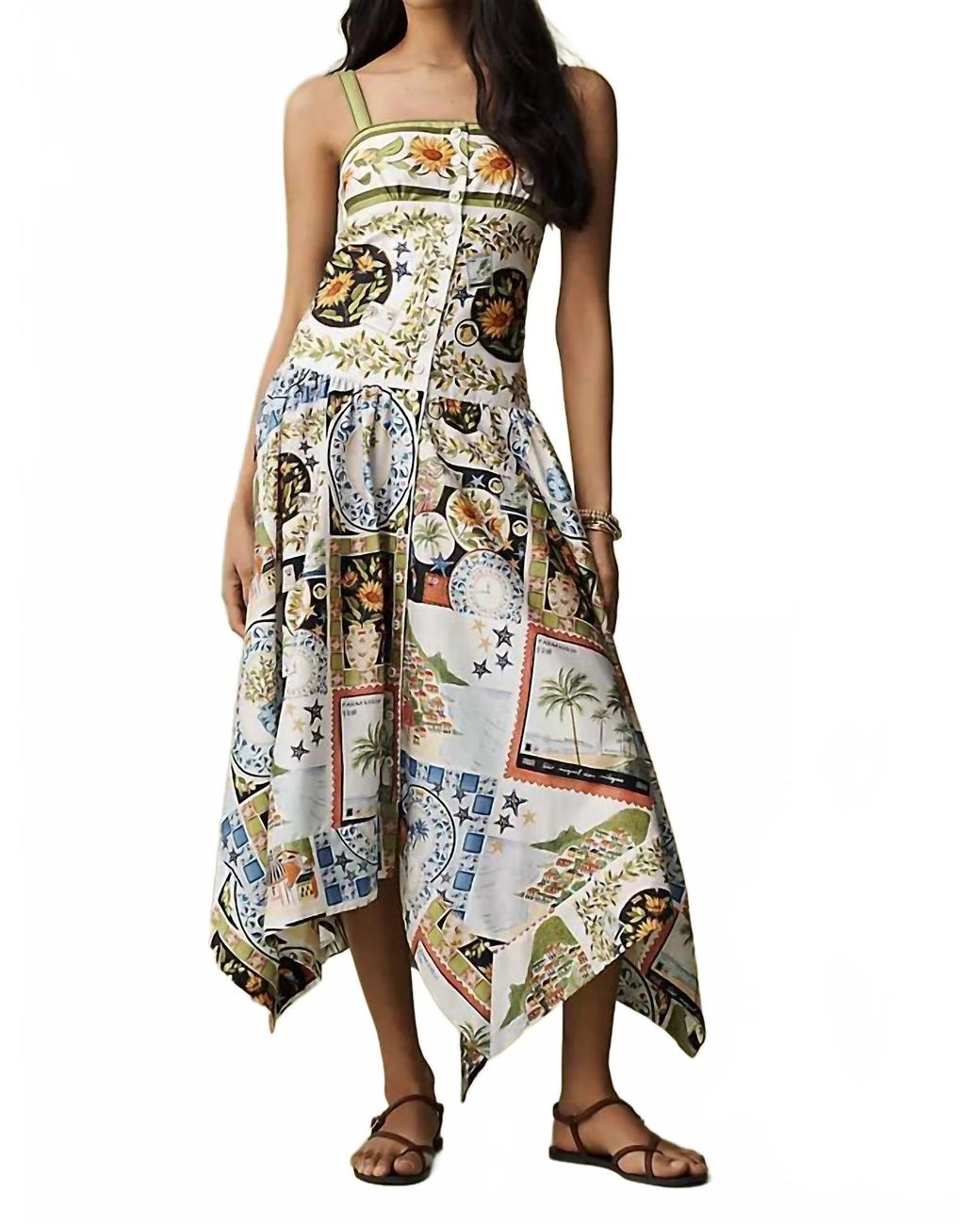 FARM Rio Latin Trip Midi Dress in White | Lyst