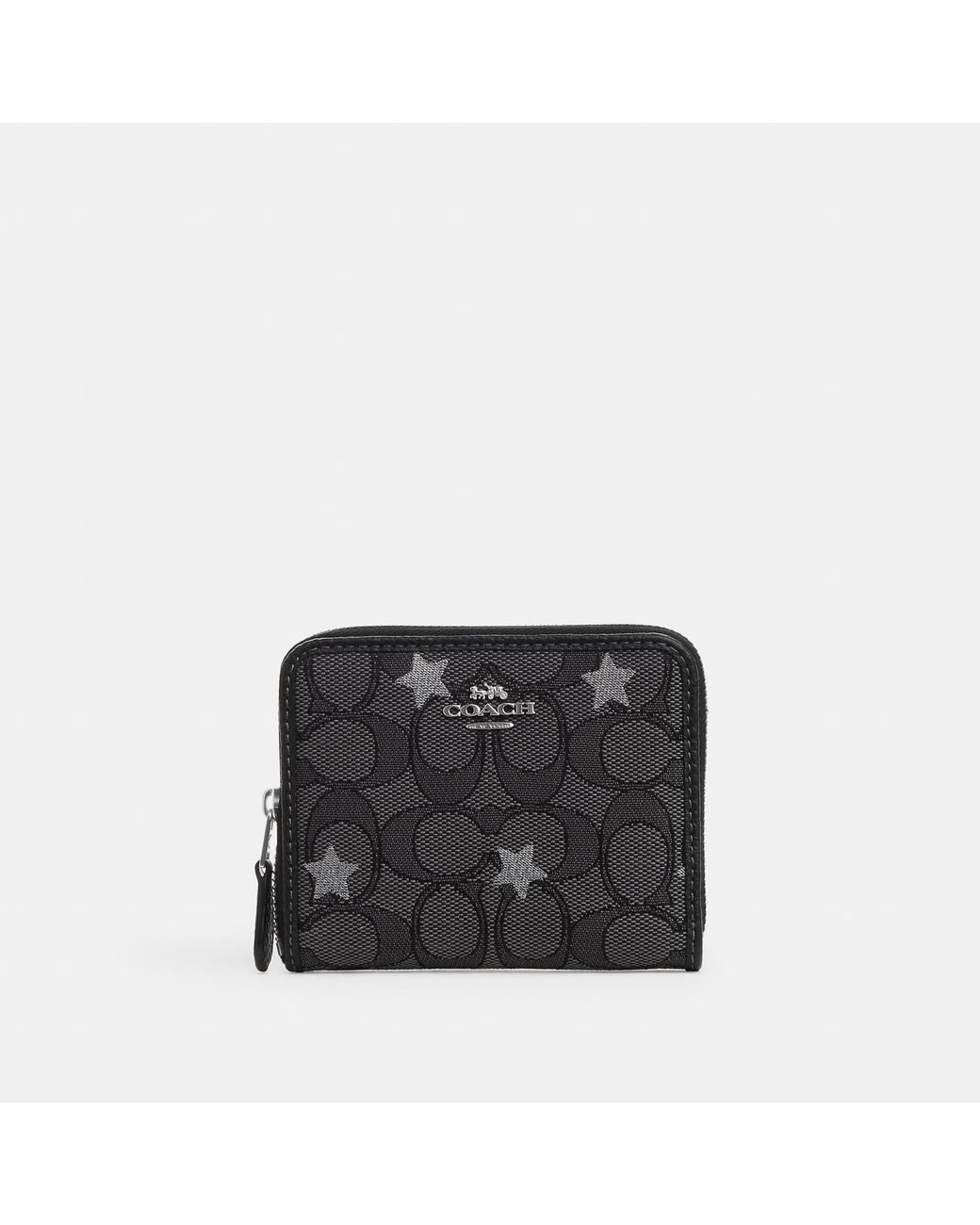 COACH Small Zip Around Wallet In Signature Jacquard With Star ...