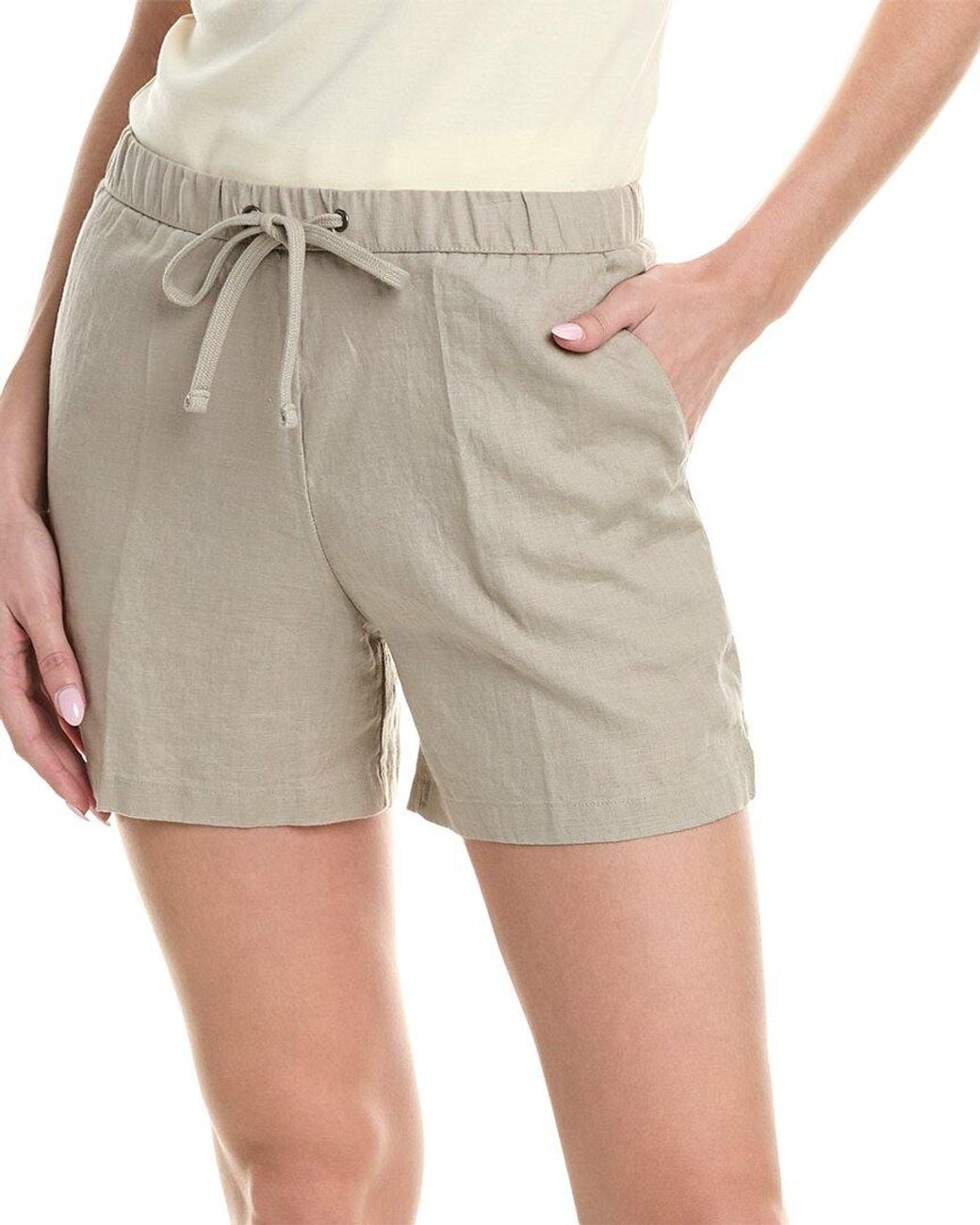 James Perse Linen Short in Natural | Lyst