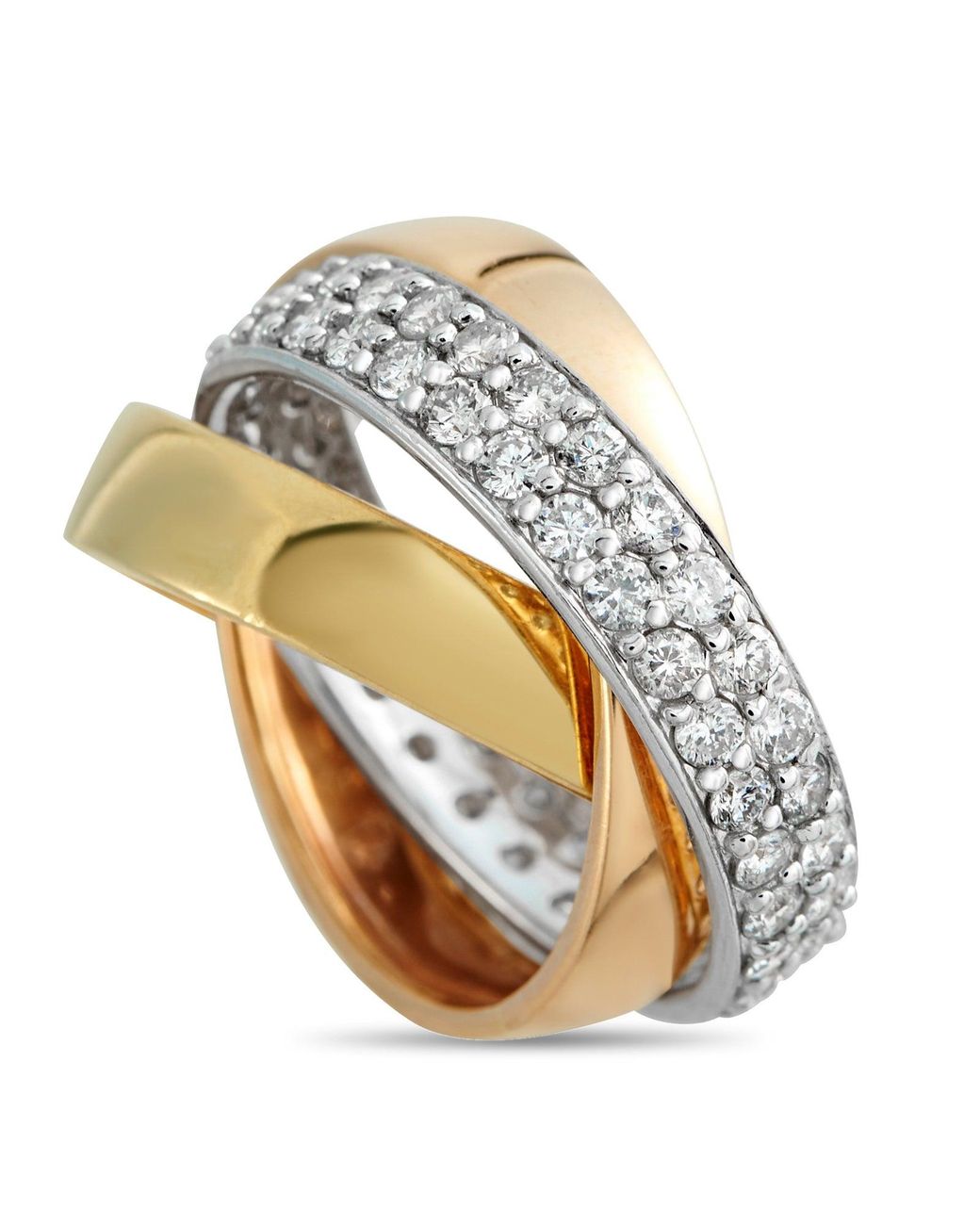 LB Exclusive 18K Rose, And 1.70Ct Diamond Three-Band Ring Mf61-031726 ...