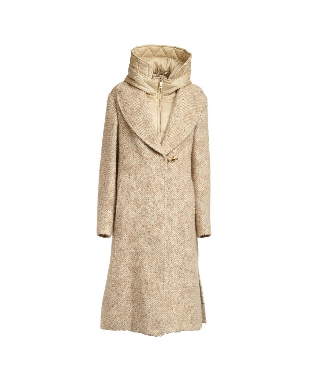 Fay Double-Front Wool And Mohair Blend Coat With Iconic Hook Closure in ...