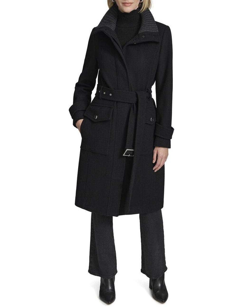 Andrew Marc Scout Wool-Blend Coat in Black | Lyst