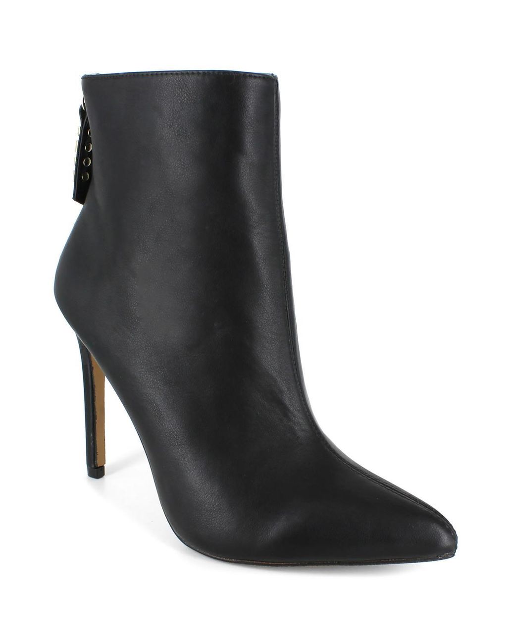 Bebe Dasha Faux Leather Embossed Heels in Black | Lyst