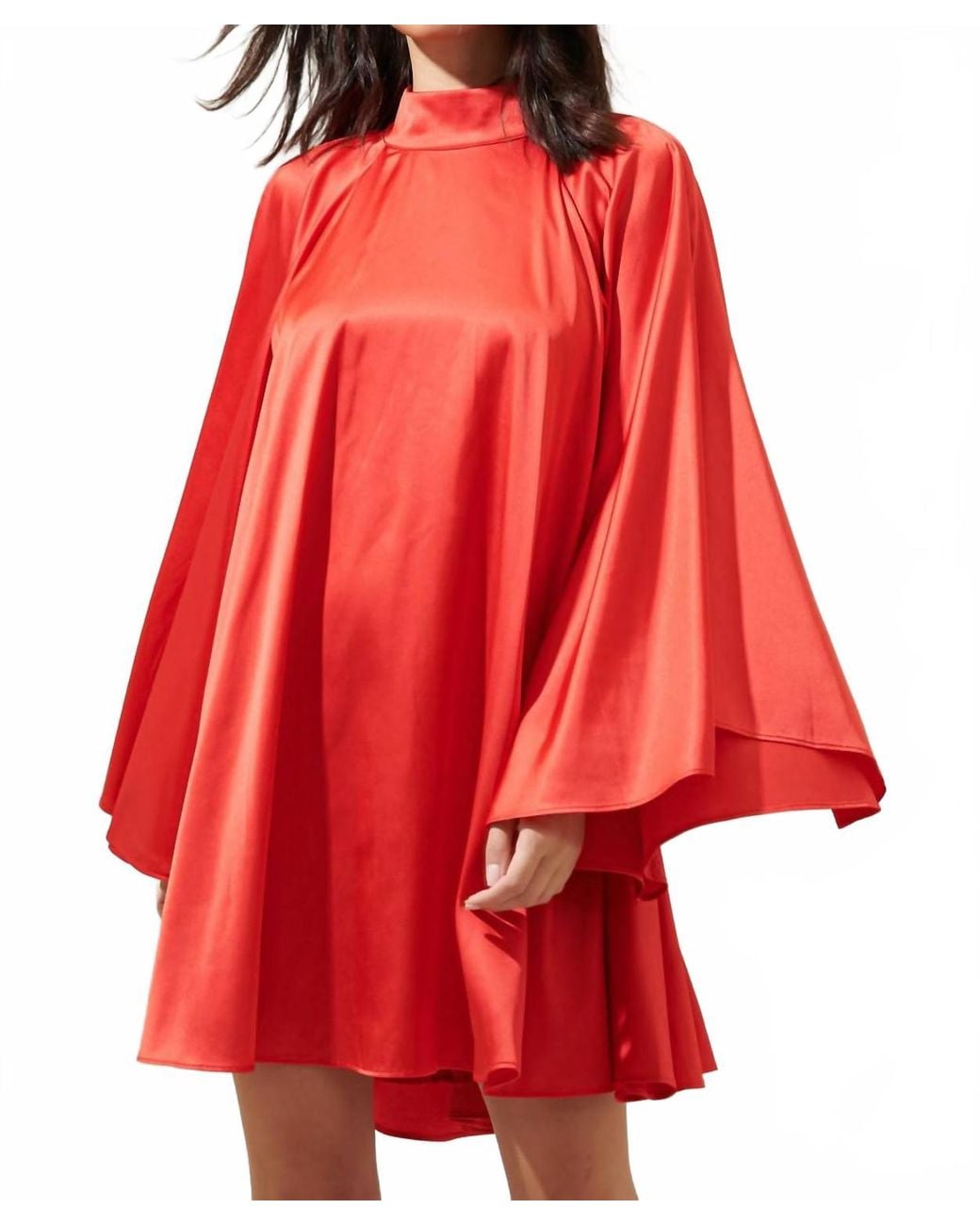 Sugarlips Priella Wing Sleeve Shift Mini Dress in Red | Lyst