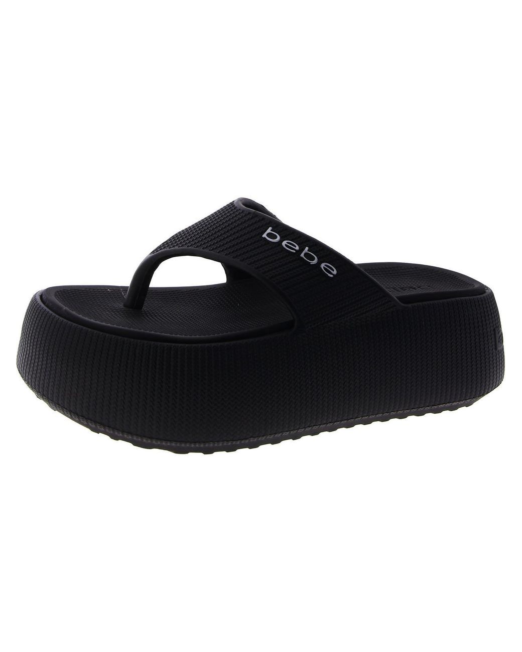 Bebe Puffi Slip-On Slide Platform Sandals in Black | Lyst