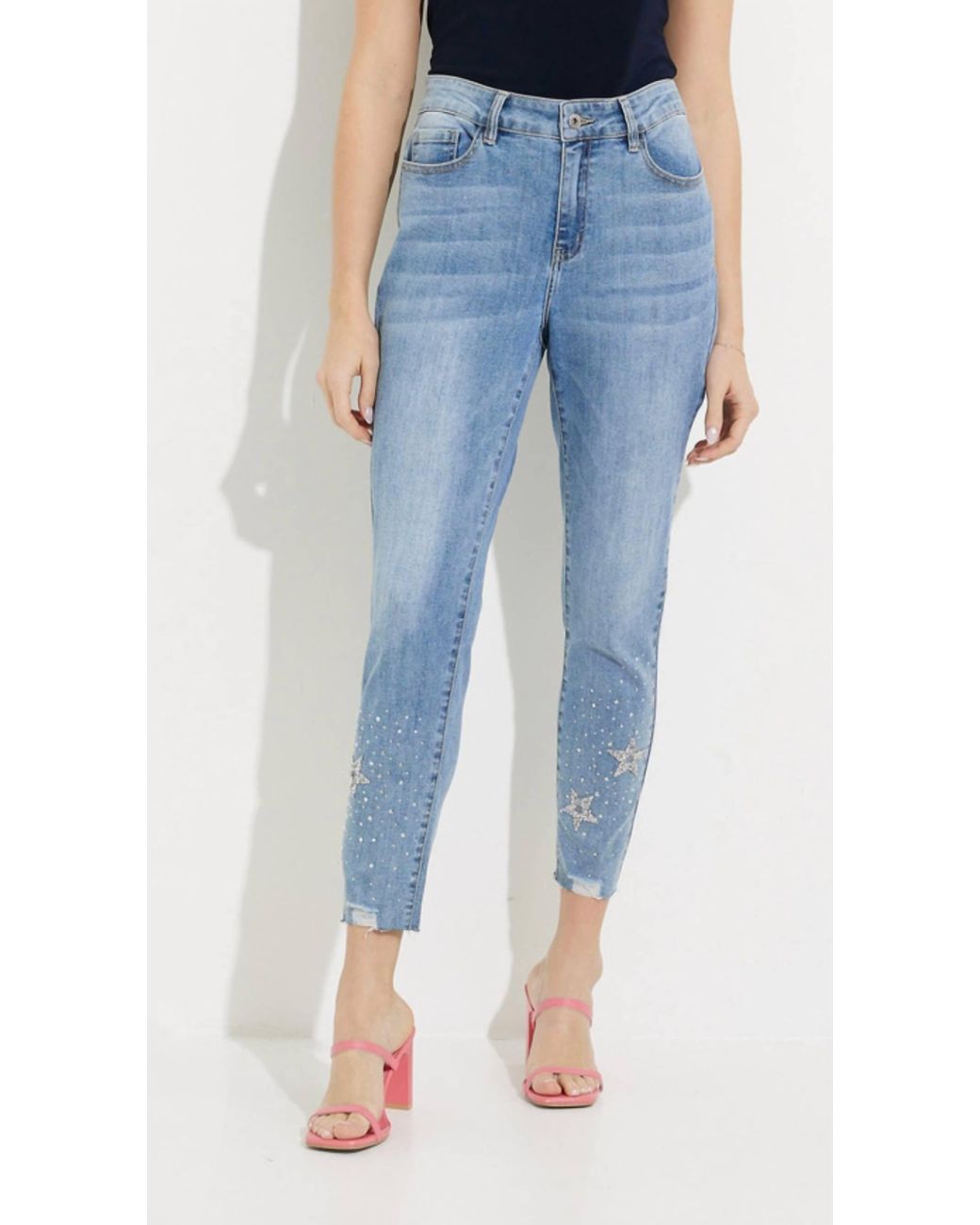 Orly Star Bling Lower Leg Jeans in Blue | Lyst