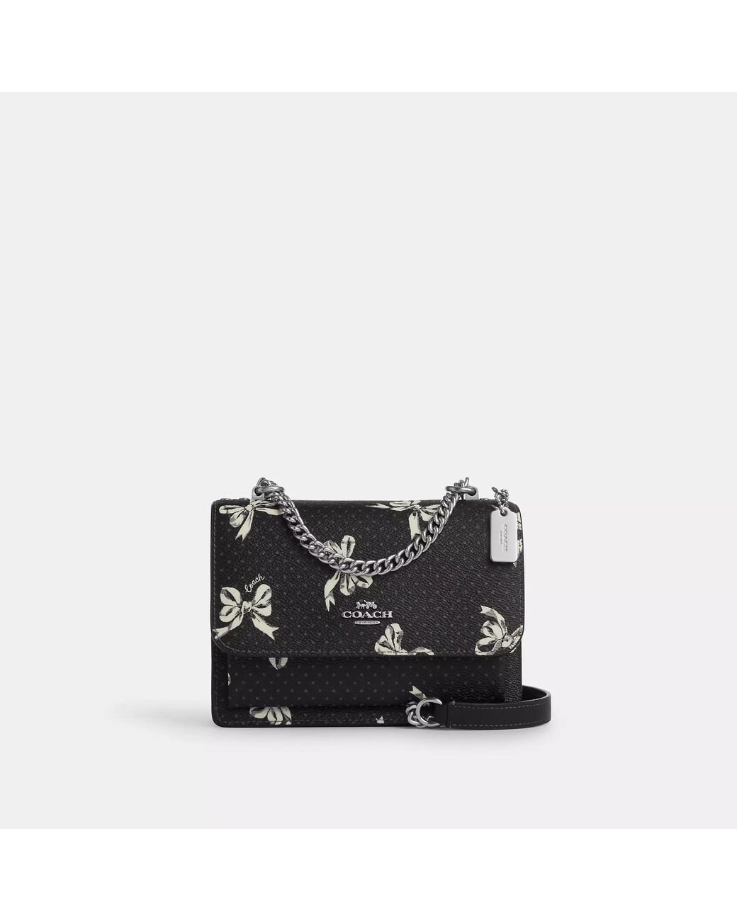 COACH Mini Klare Crossbody Bag With Bow Print in Black | Lyst
