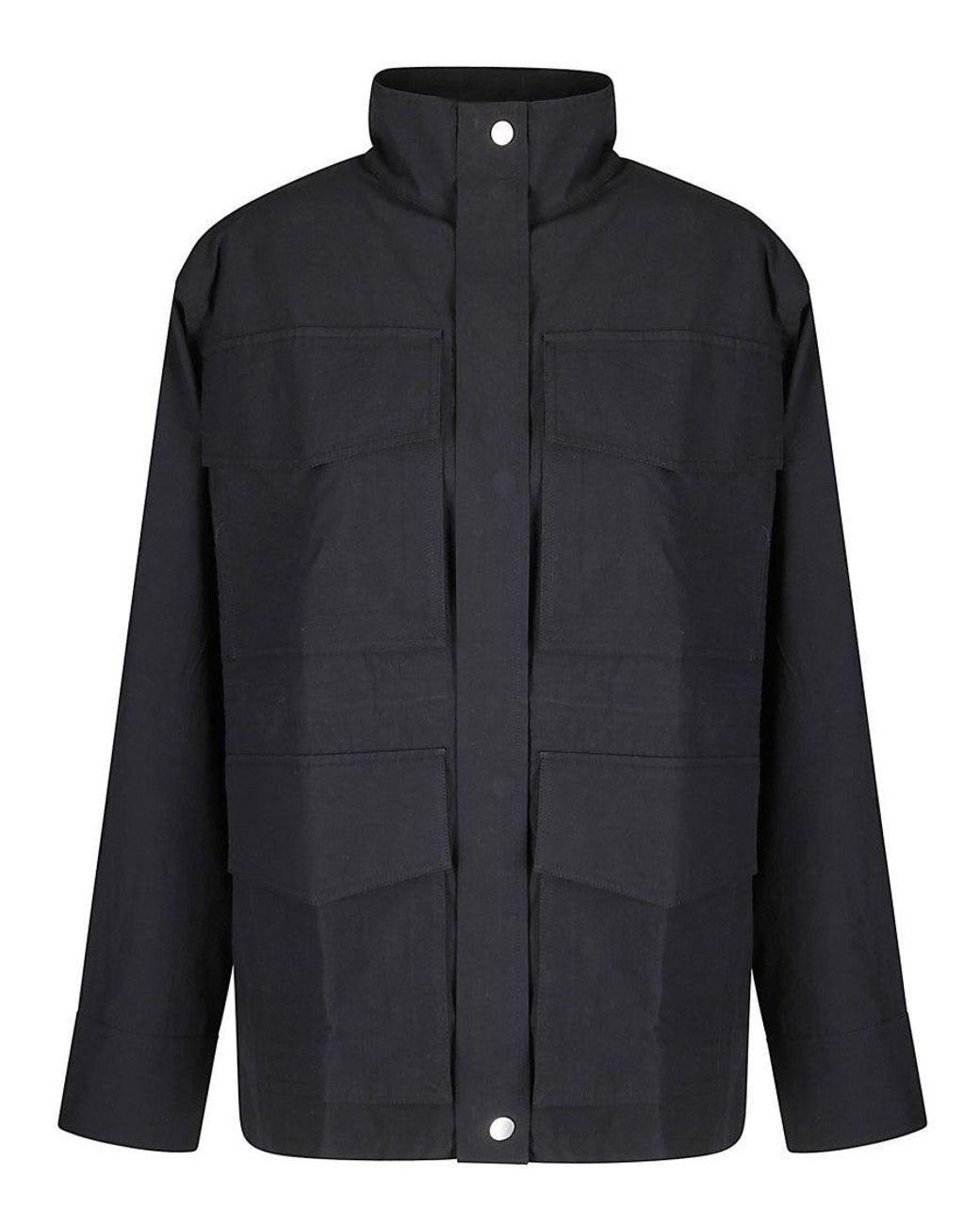 Studio Nicholson Military-Inspired Multi-Pocket Jacket With High Collar ...