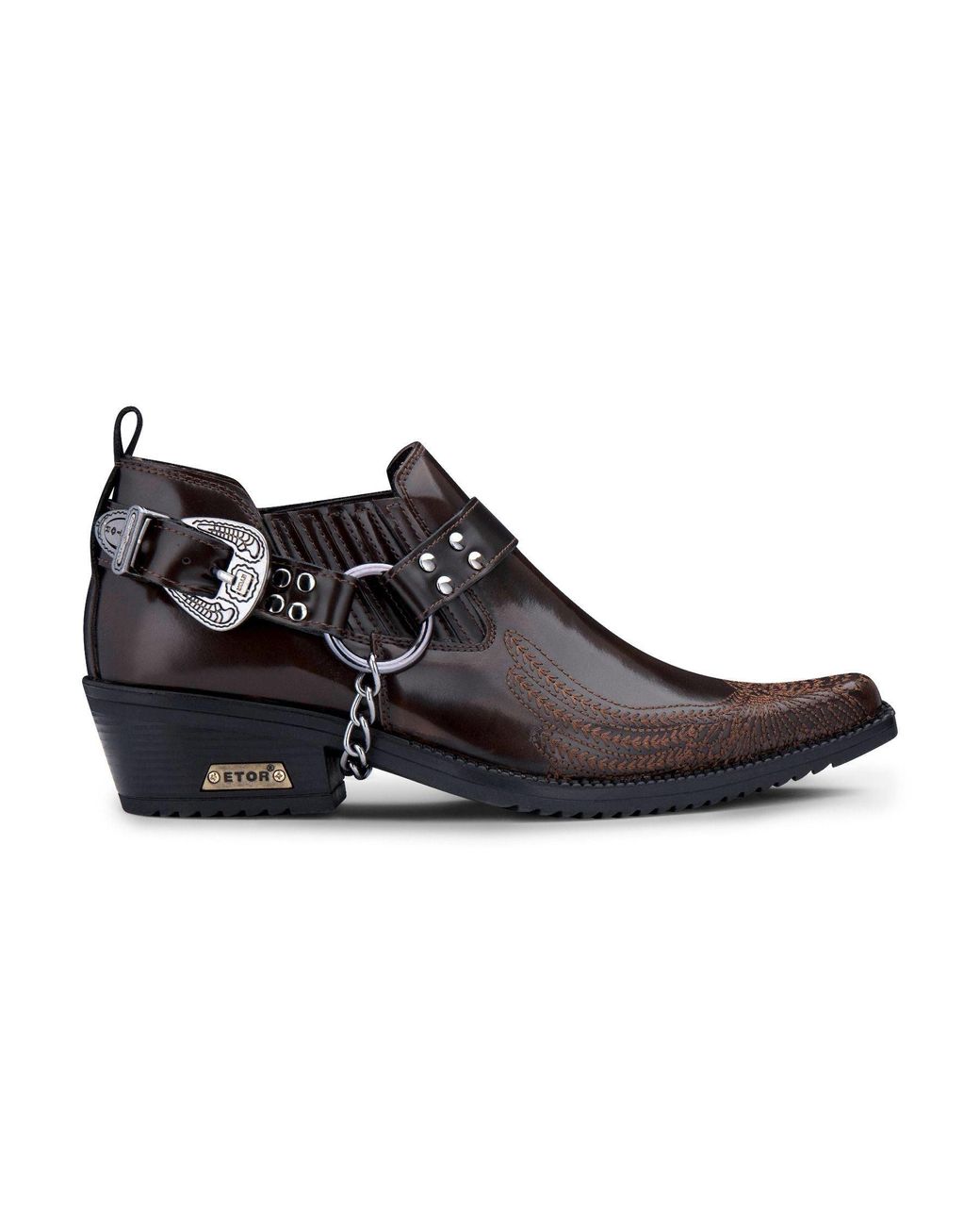 Infinity Leather Eagle Cuban Heel Leather Cowboy Shoes in Black for Men ...