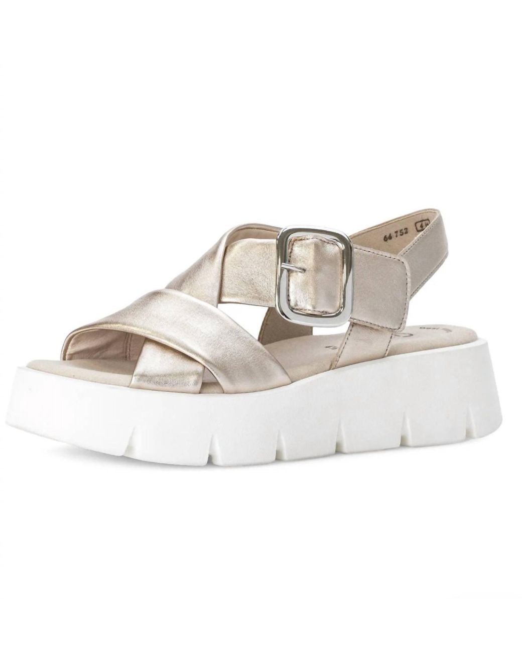 Gabor Crossover Platform Sandal in White | Lyst