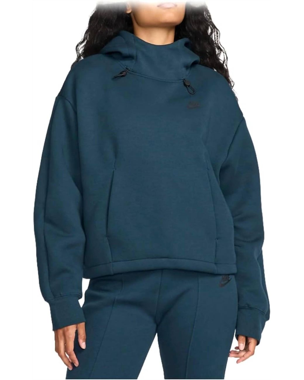 Nike Oversized Tech Fleece Hoodie in Blue | Lyst