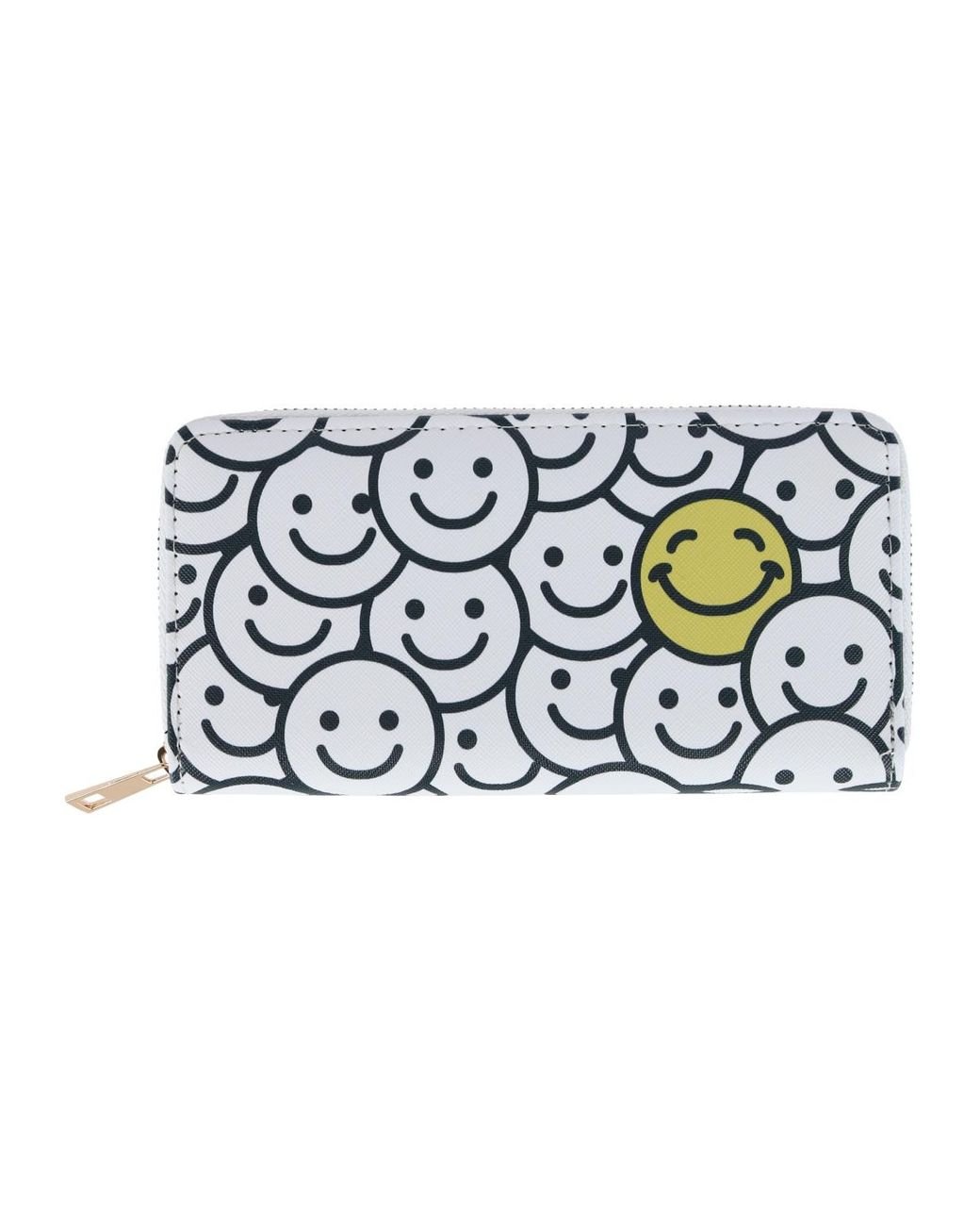 CTM Smiley Face Zipper Wallet in Blue | Lyst