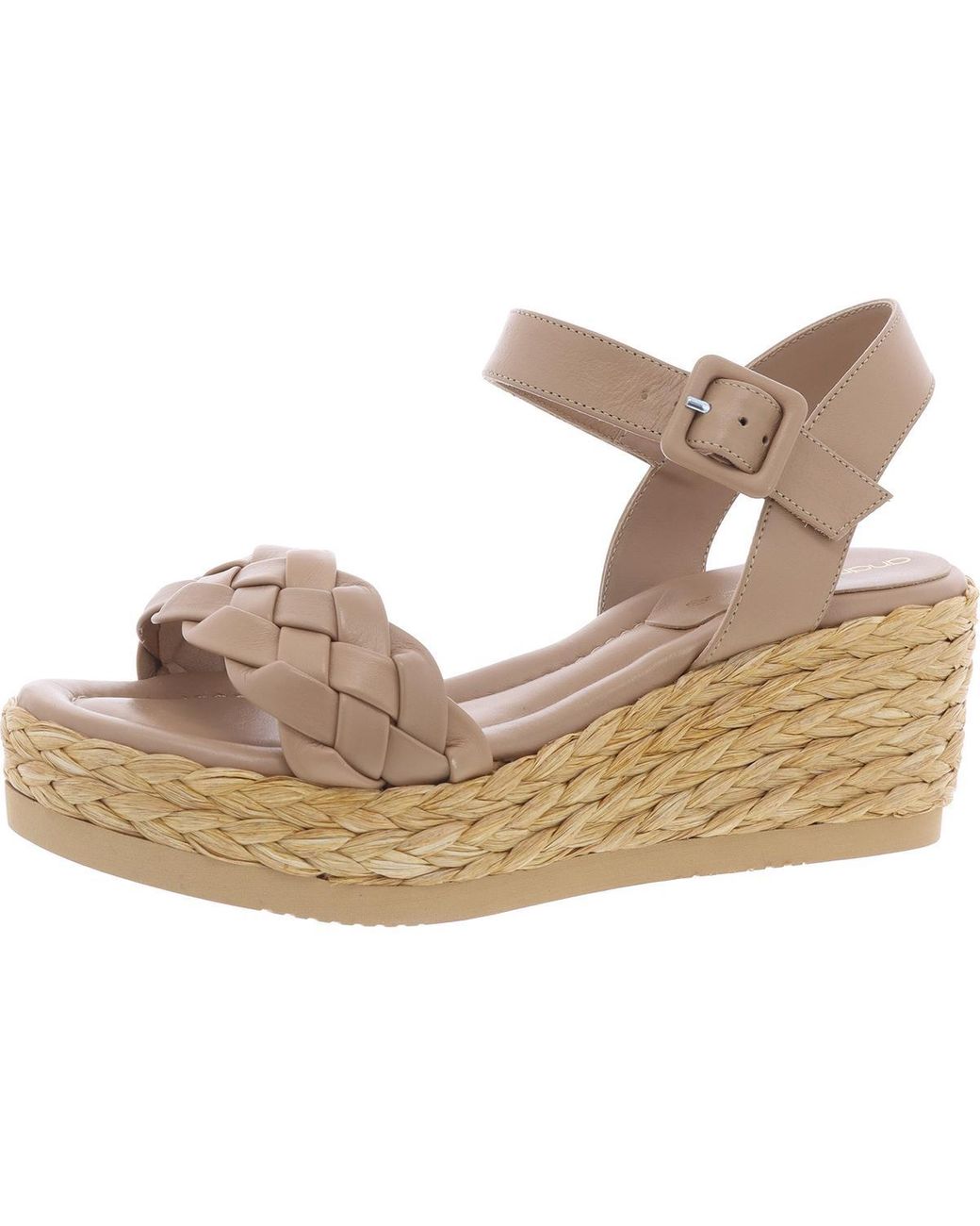 Andre Assous Cecilia Braided Leather Platform Sandals in Brown | Lyst