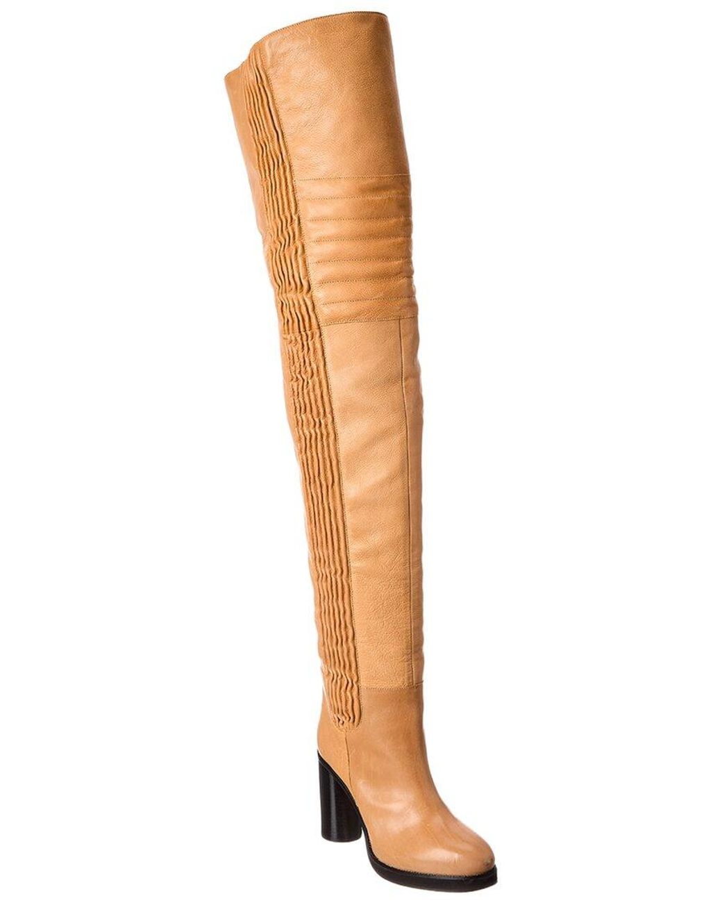 Isabel Marant Leather Thigh-High Boot in White | Lyst