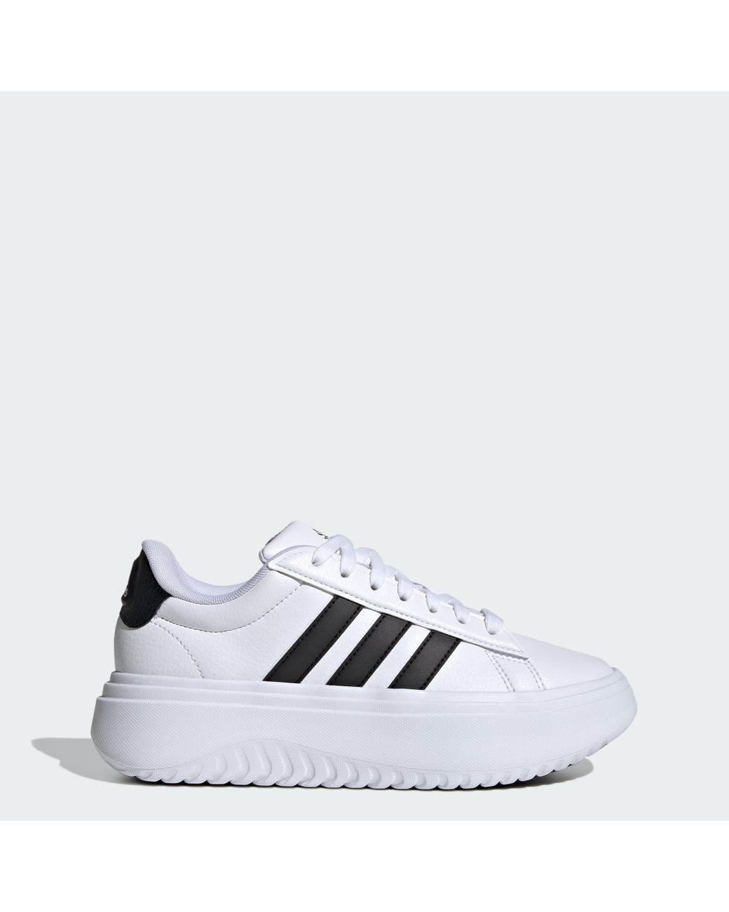adidas Grand Court Platform Shoes in White | Lyst