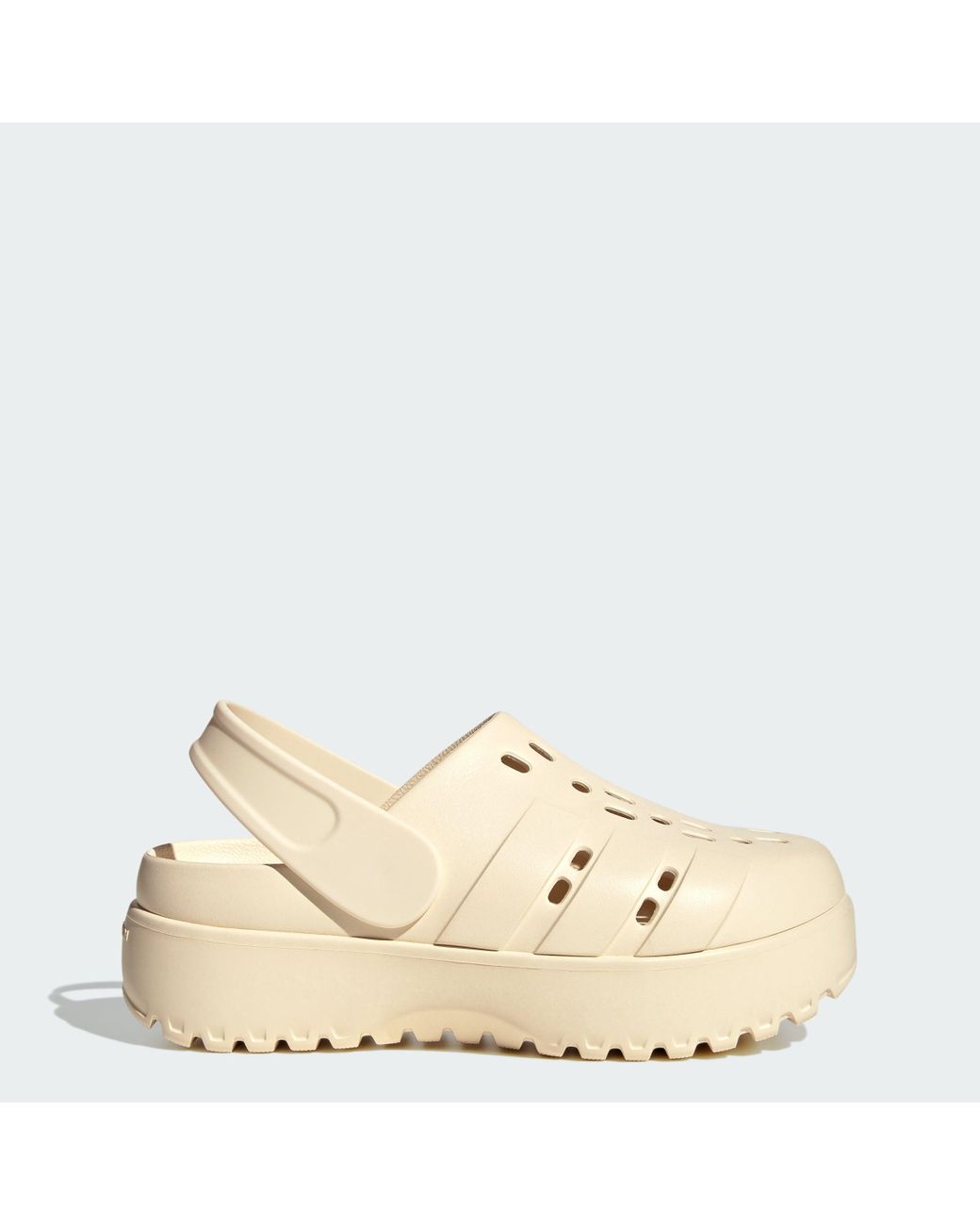 adidas Adilette Platform Clogs in Natural | Lyst