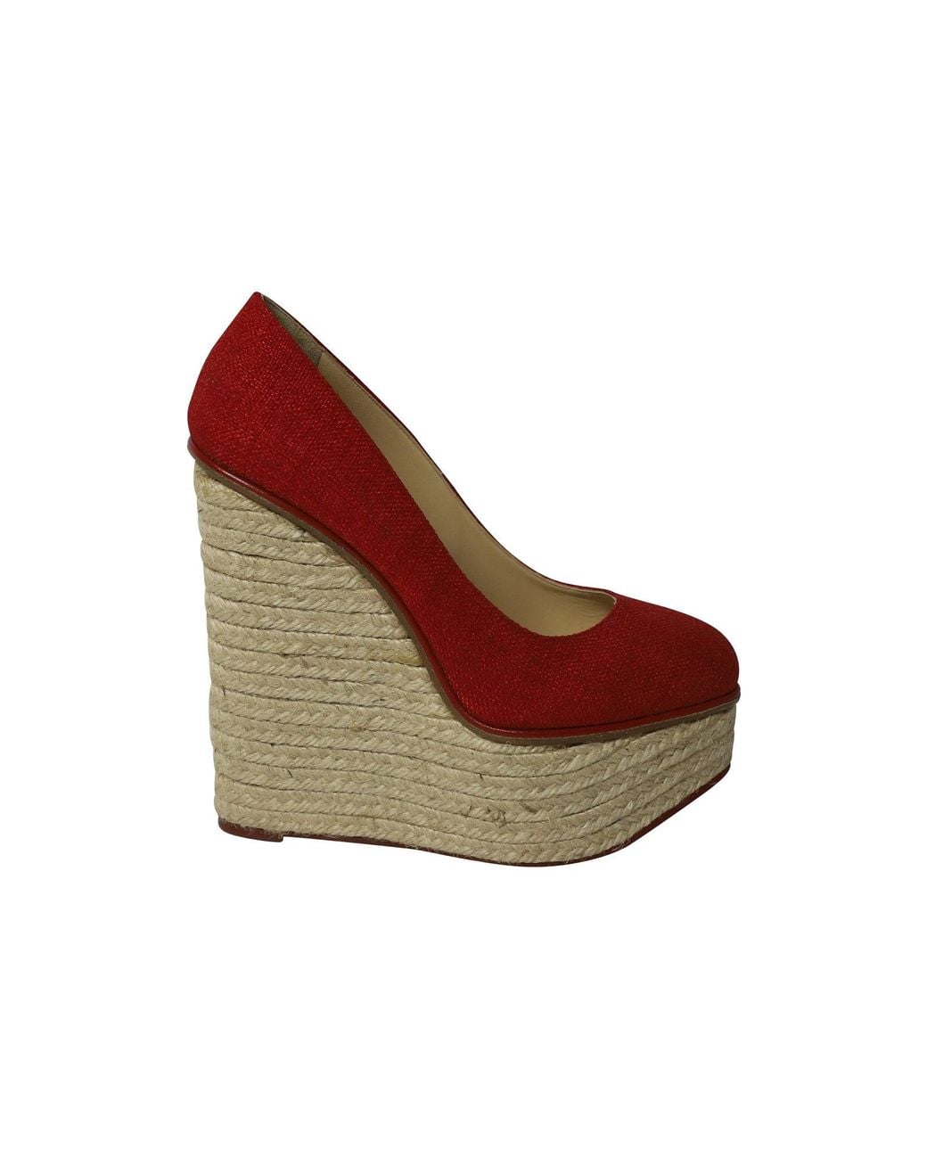 Charlotte Olympia Carmen Espadrille Platform Wedge Pumps in Red | Lyst