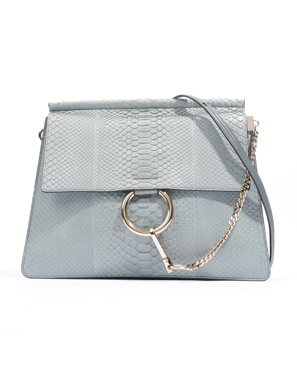 Chloé Faye Bag Python Shoulder Bag in Blue | Lyst
