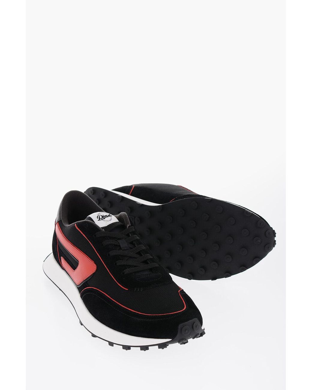 DIESEL Logoed S-Racer Sneakers With Contrasting Trims in Black for Men ...