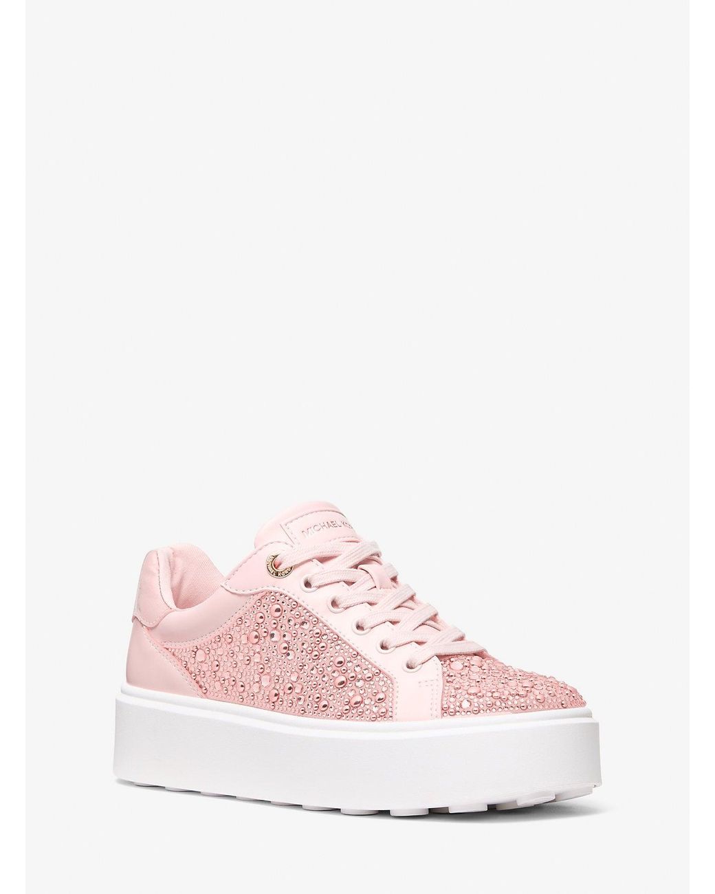 Michael Kors Outlet Romey Embellished Platform Sneaker in Pink | Lyst