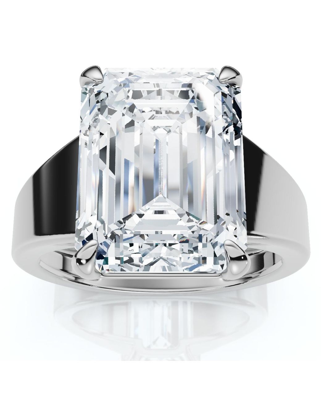 Pompeii3 Certified 6Ct Emerald Cut Stephanie Diamond Engagement Ring ...