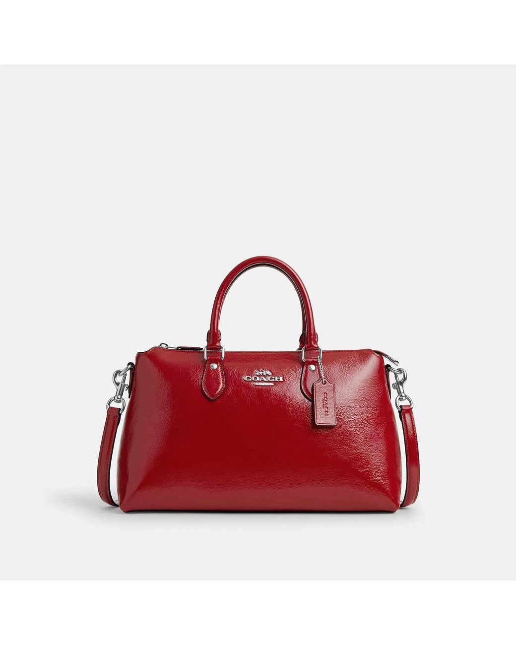 COACH Georgia Satchel Bag in Red | Lyst