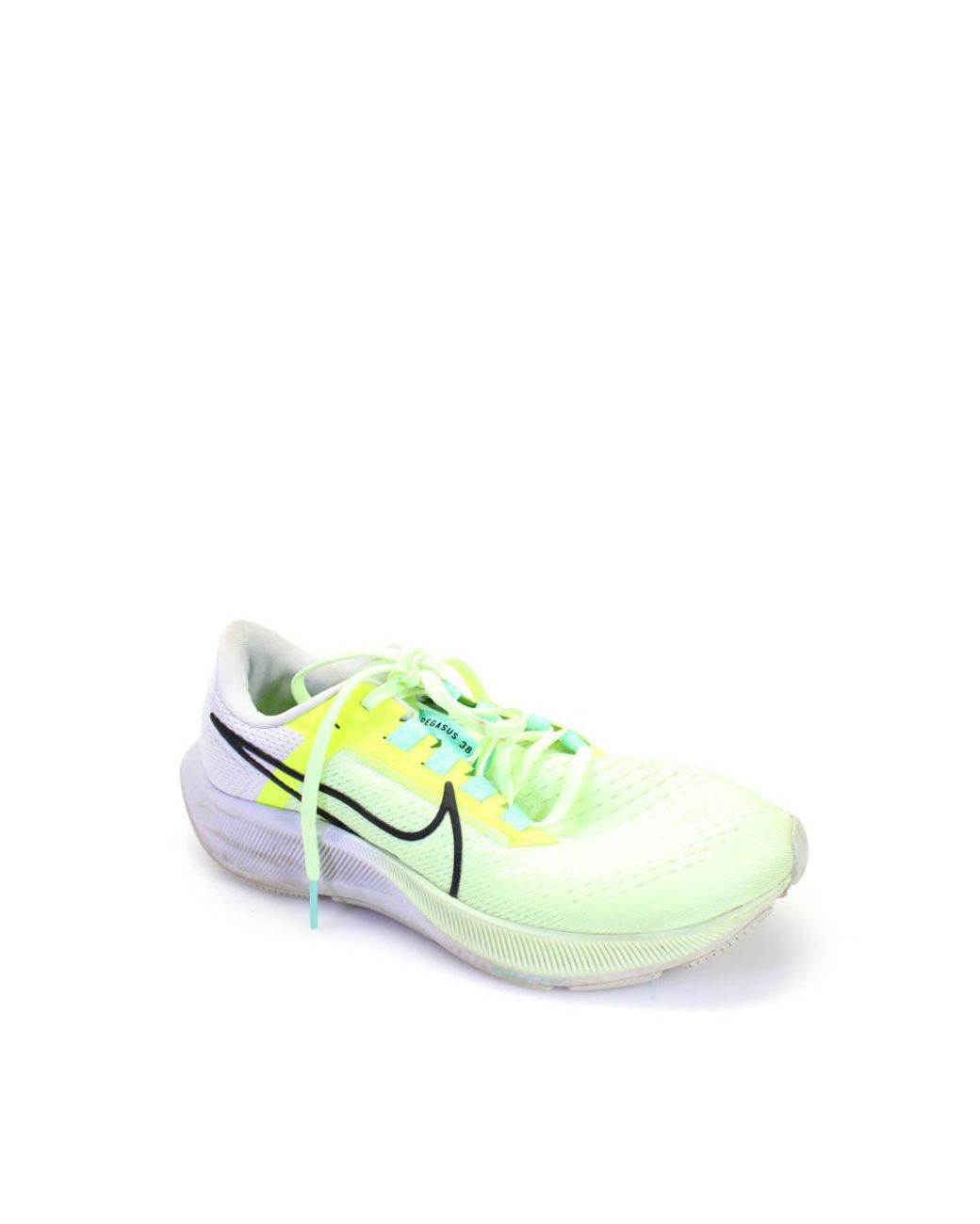 Nike Mesh Textured Round Toe Lace-Up Tied Running Sneakers in Green | Lyst